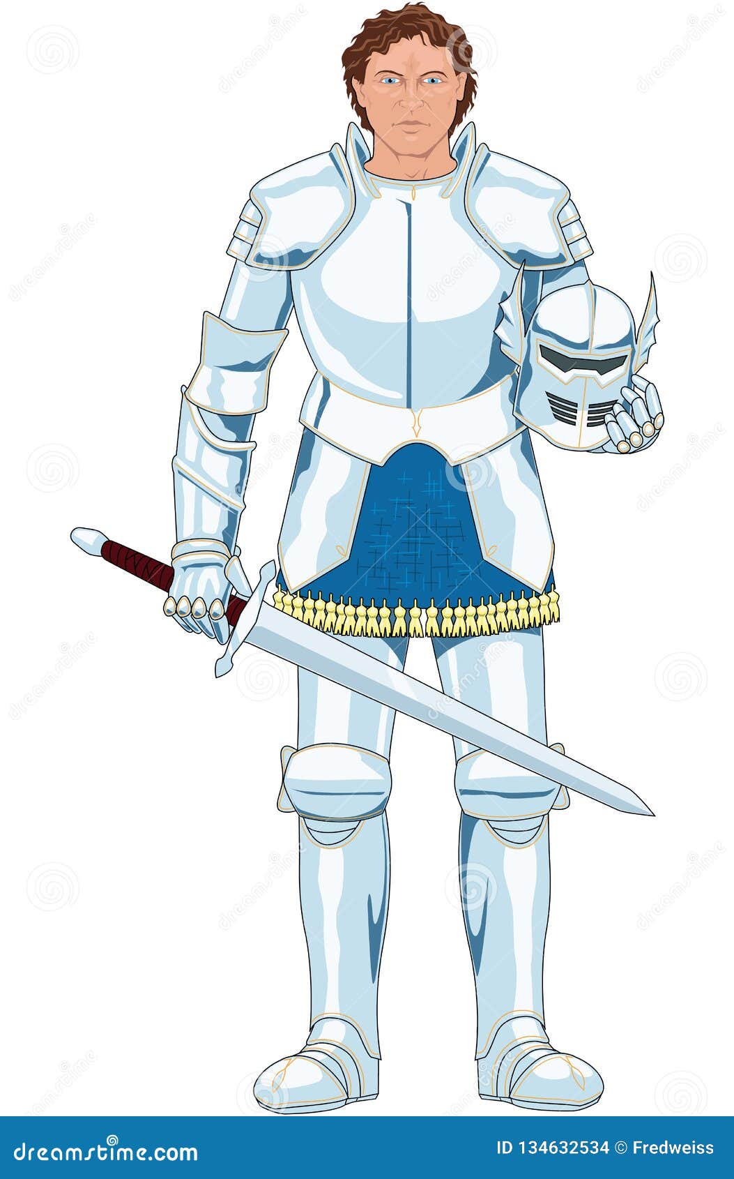 Knight in Armor Vector Illustration Stock Vector - Illustration of ...