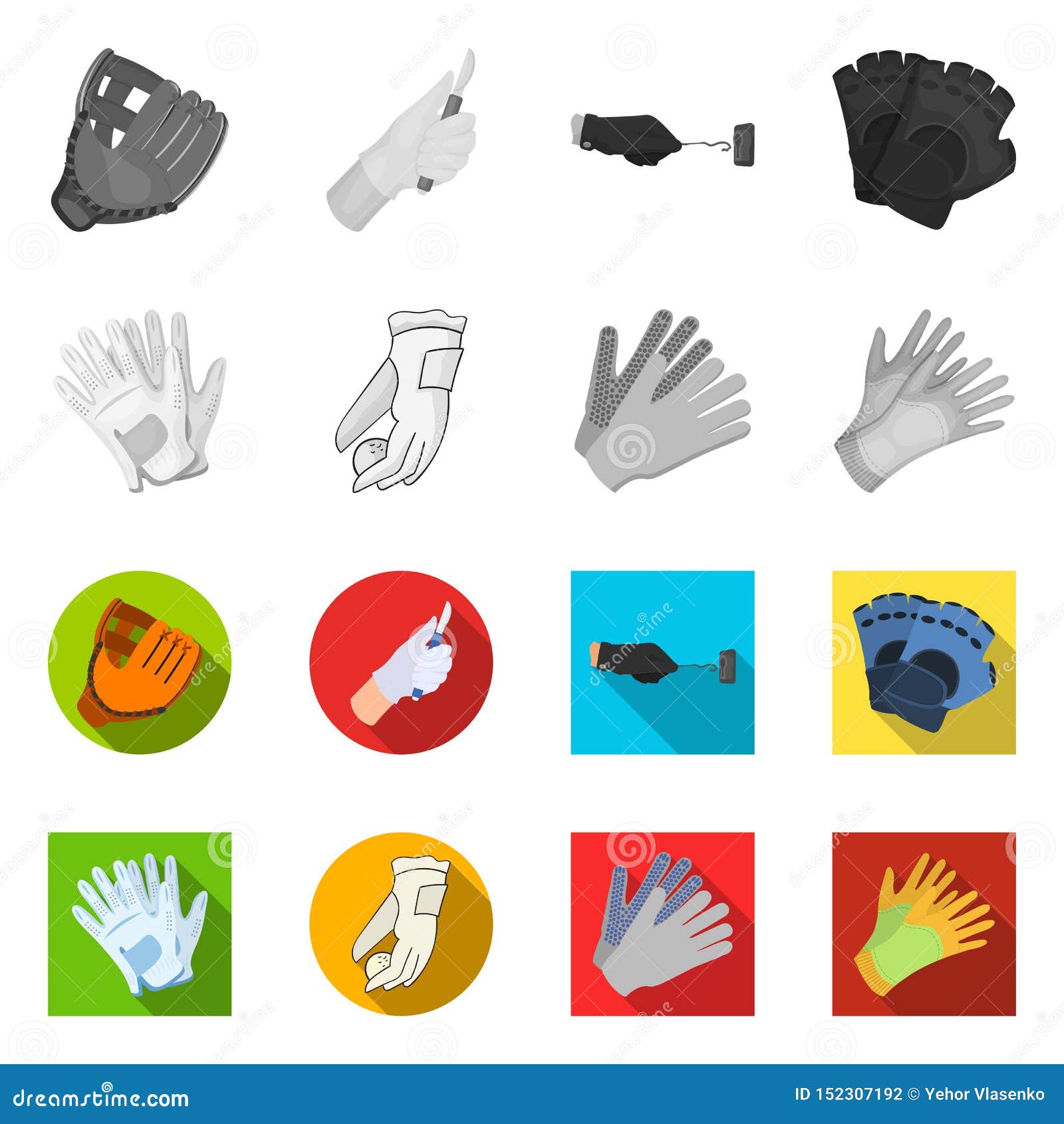 Vector Illustration of Knitted and Keeper Icon. Set of Knitted and Hand ...