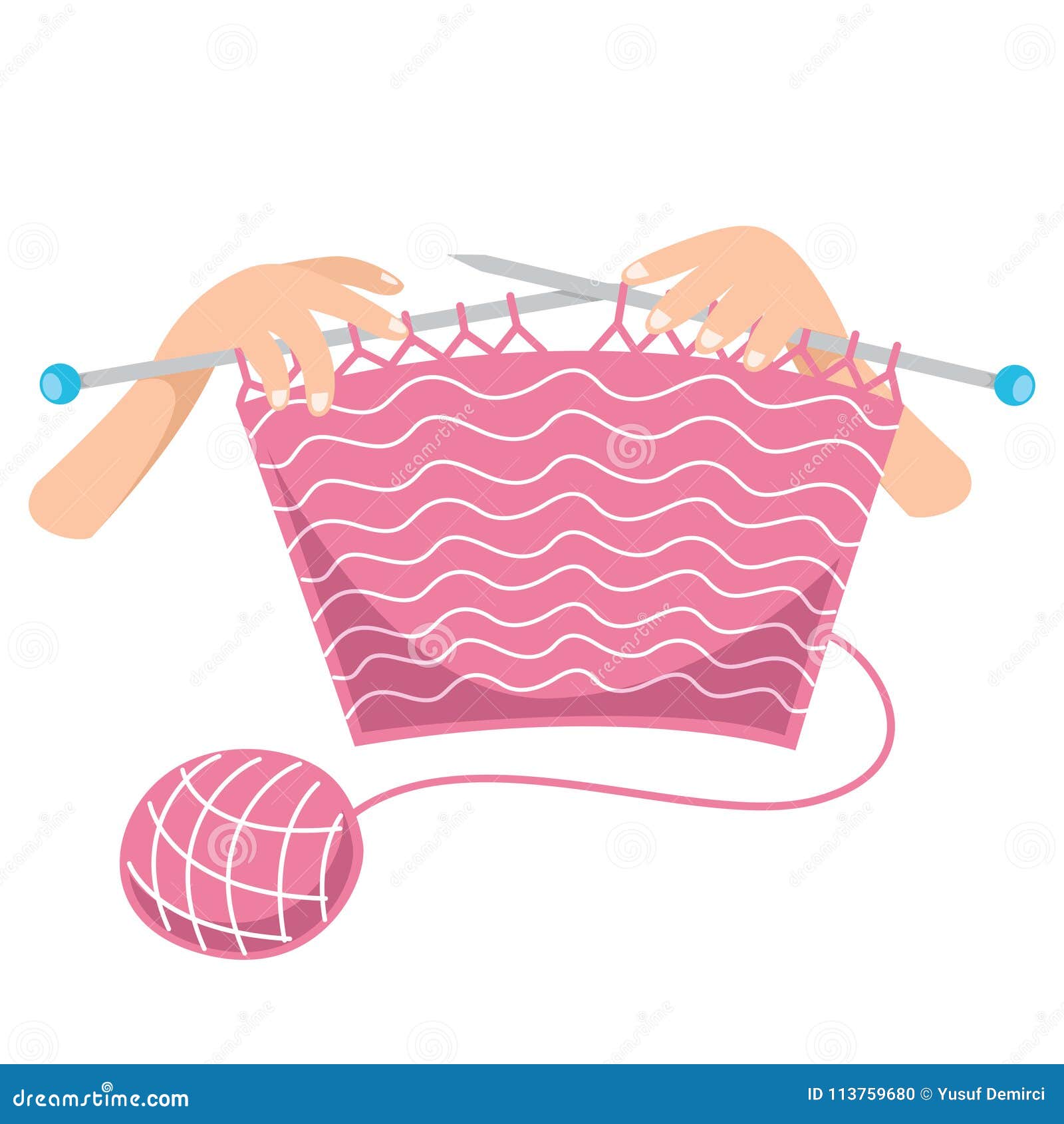 Vector Illustration of Knitting Stock Vector - Illustration of ...
