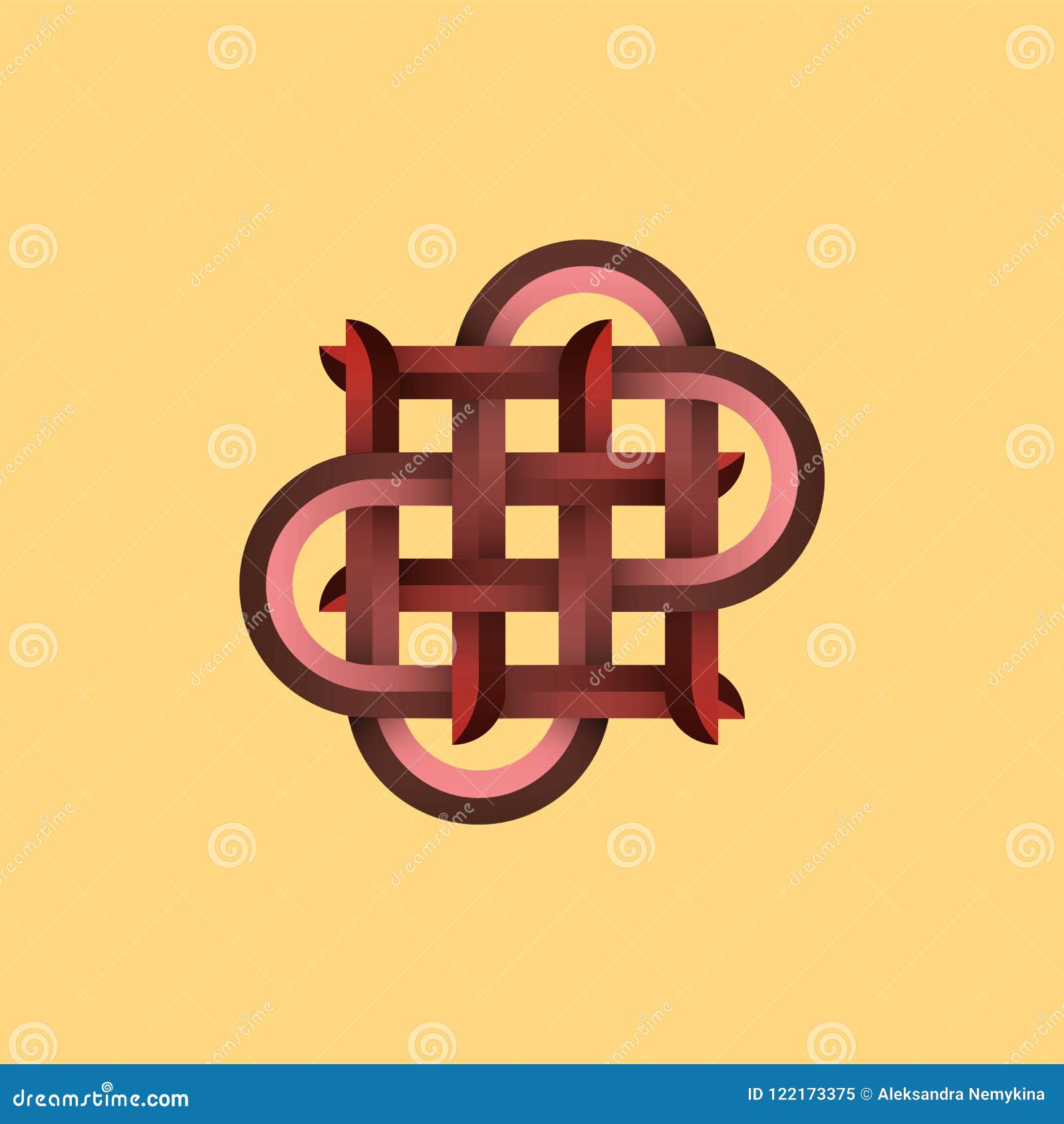 Red knot stock vector. Illustration of circle, black - 122173375