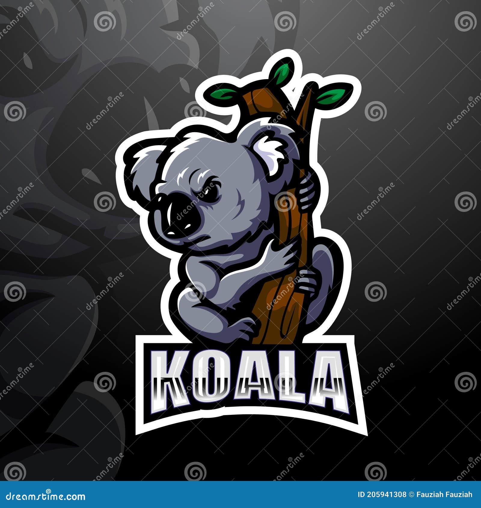 Koala Mascot Esport Logo Design Stock Vector - Illustration of ...