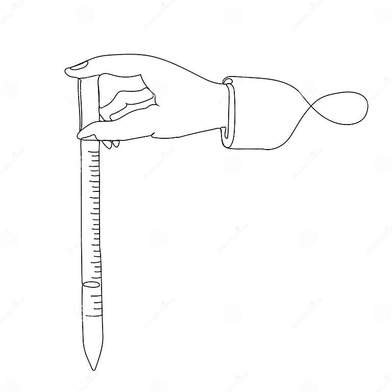 Vector Illustration of Lab Technicians Hand Holding Pipette Stock ...