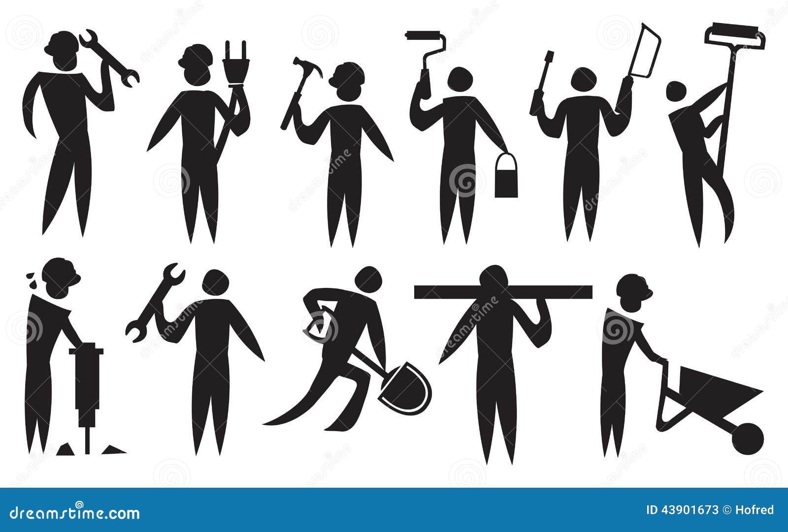 Vector Illustration of a Labourers. Stock Vector - Illustration of ...