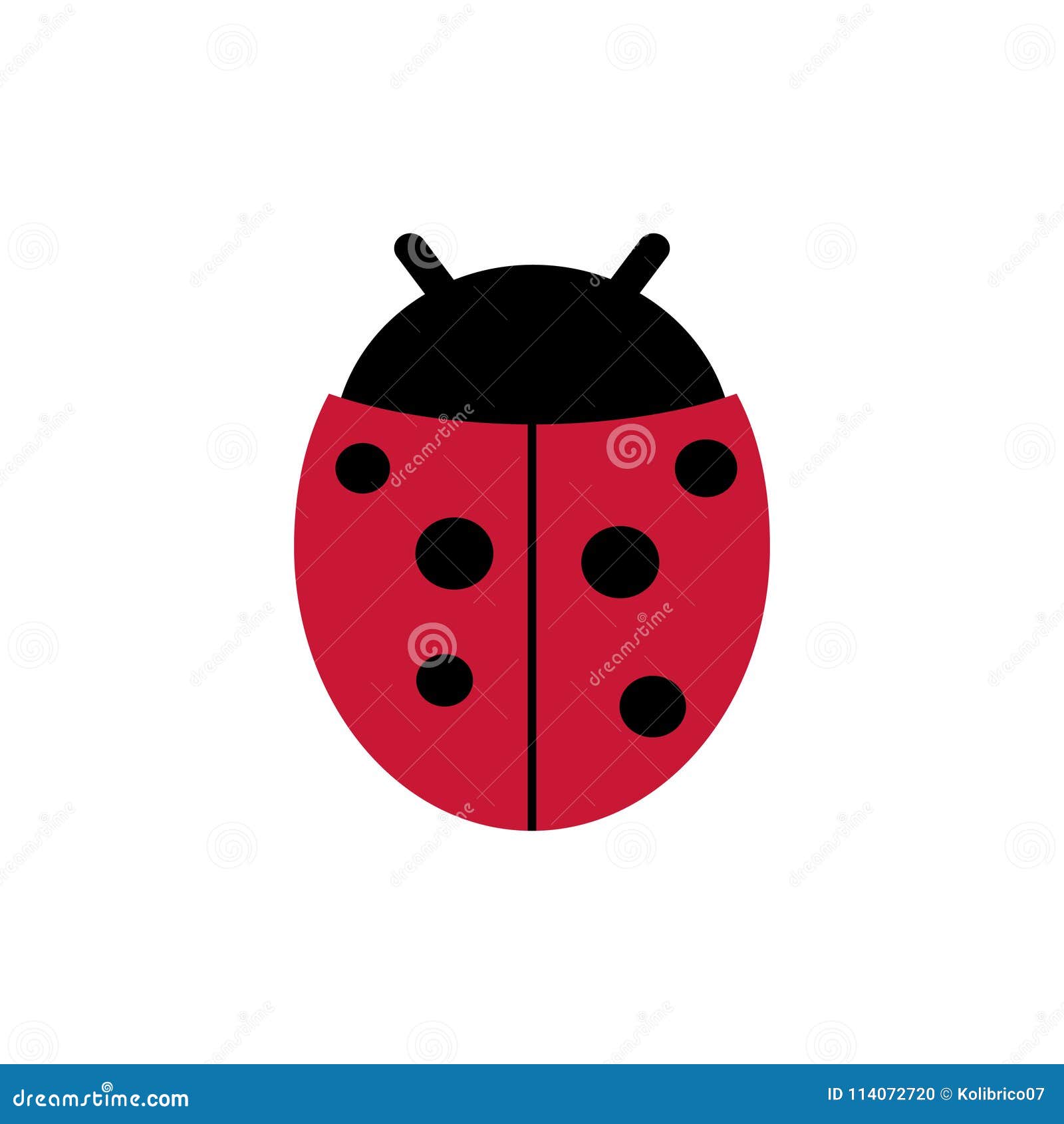 Vector Ladybug in a Flat Style. Stock Vector - Illustration of flat ...