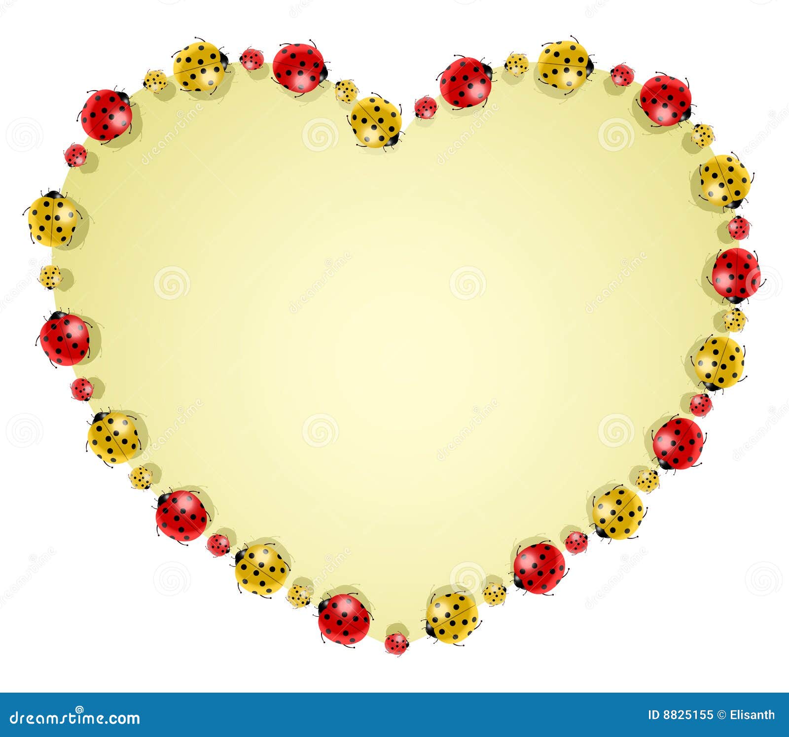 Vector Illustration of Ladybugs Forming Heart Stock Vector ...