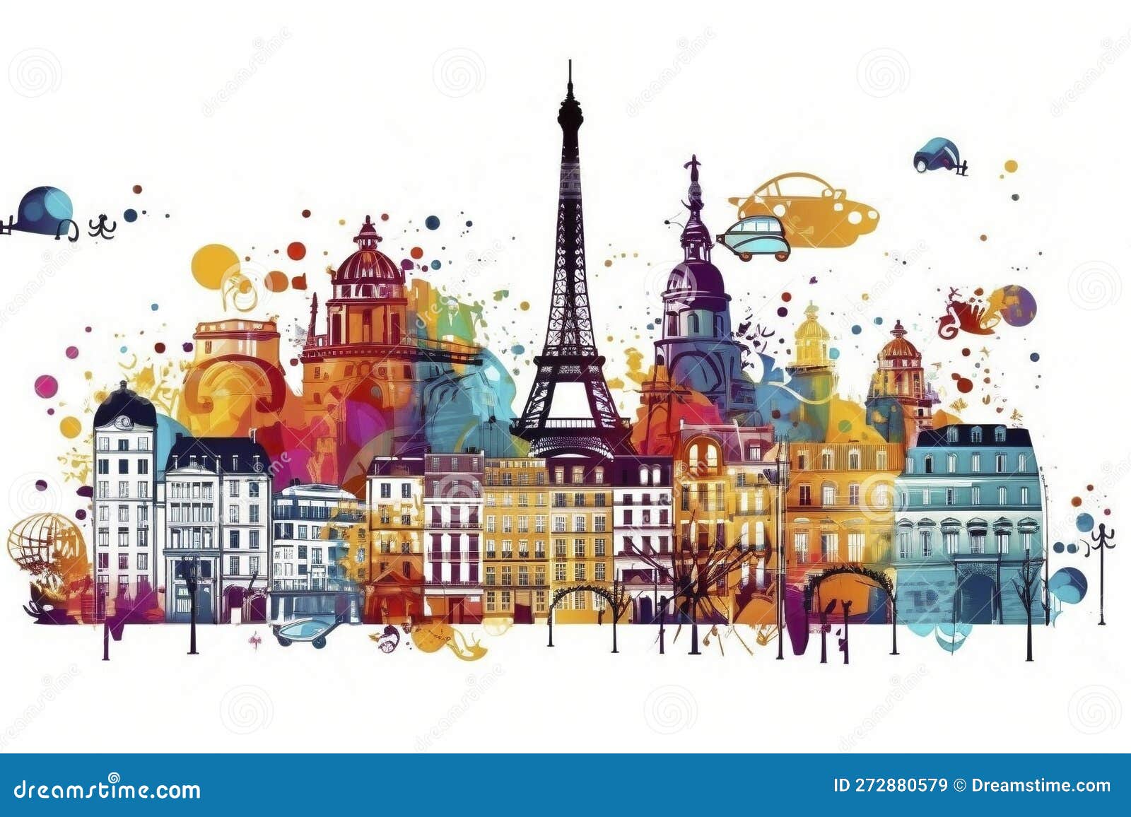 Vector Illustration of Landmarks in Paris, Created with Generative AI ...