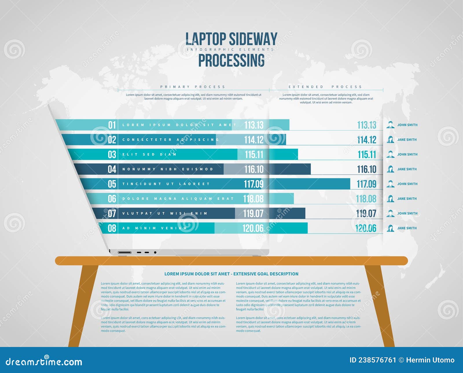 Laptop Sideway Infographic stock vector. Illustration of computer ...