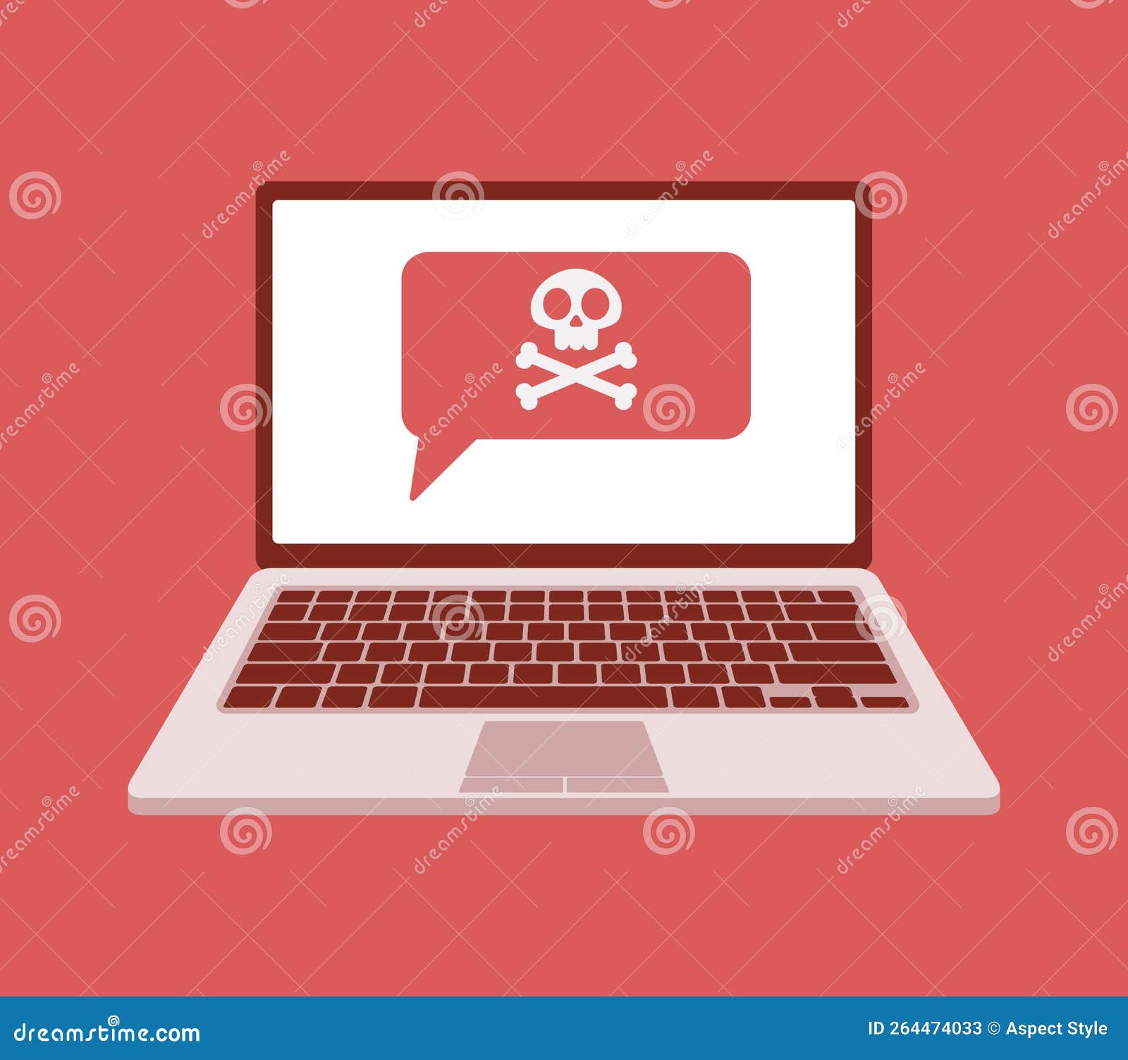 Vector Illustration of Laptop System Error Warning. Virus Attention ...