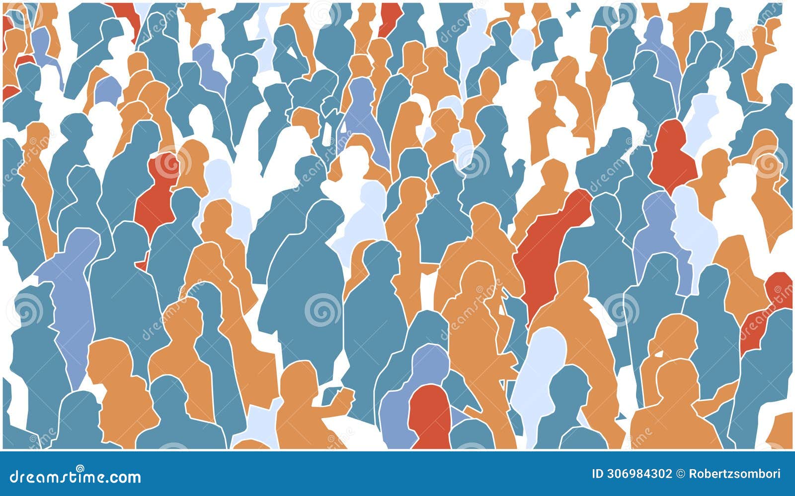 Vector Illustration of Large Crowd of People Stock Vector ...