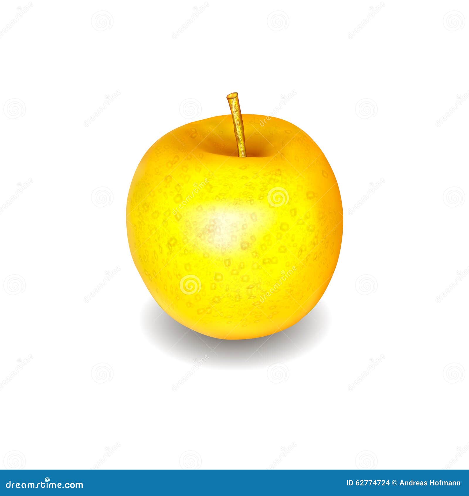 Vector Illustration of a Large Glossy Golden Apple Stock Illustration ...