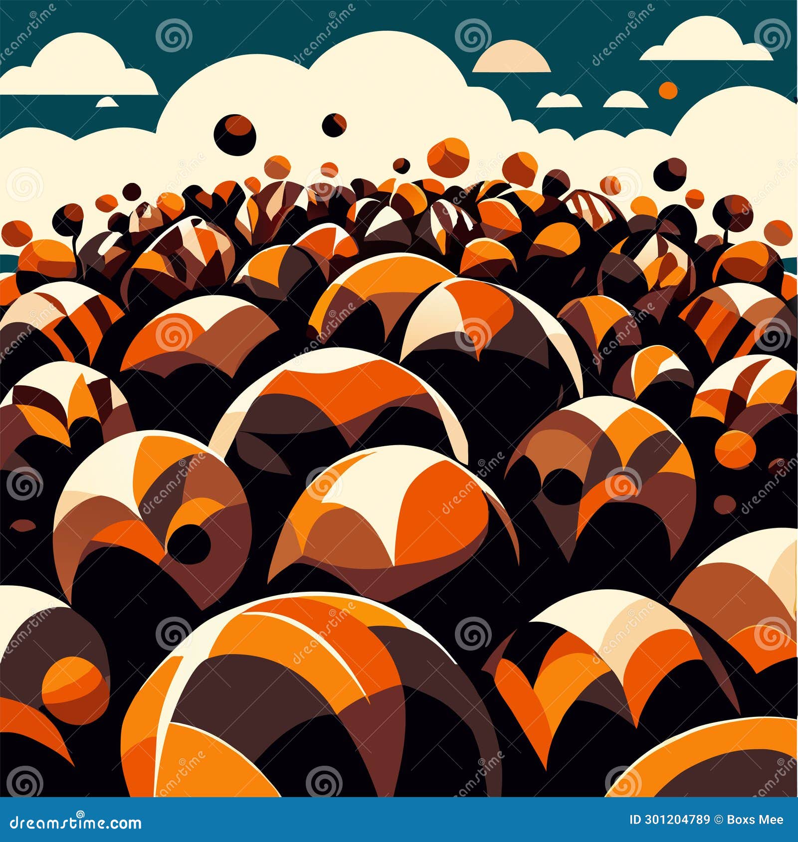 A Vector Illustration of a Large Group of Shells in the Sea. Generative ...