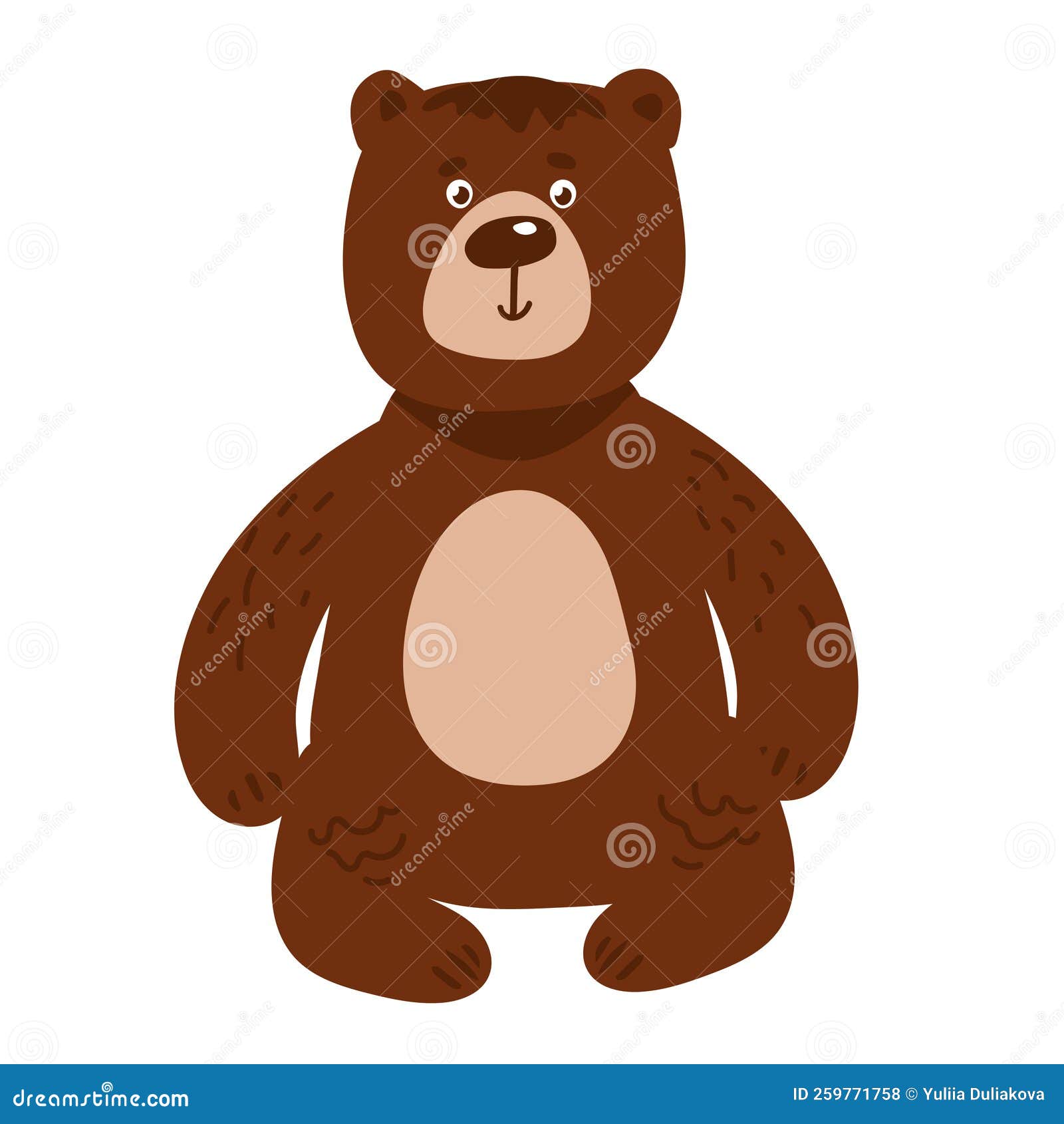 Vector Illustration, a Large Wild Bear is Smiling Stock Vector ...