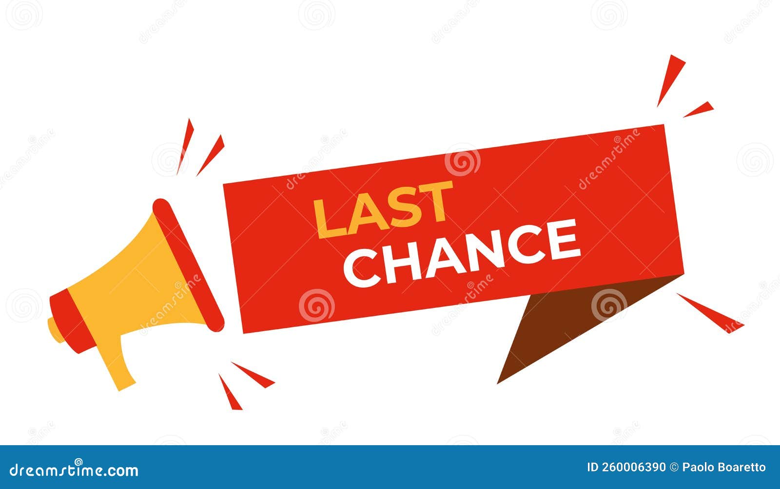 Vector Illustration Last Chance Advertising Sign with Megaphone Stock ...