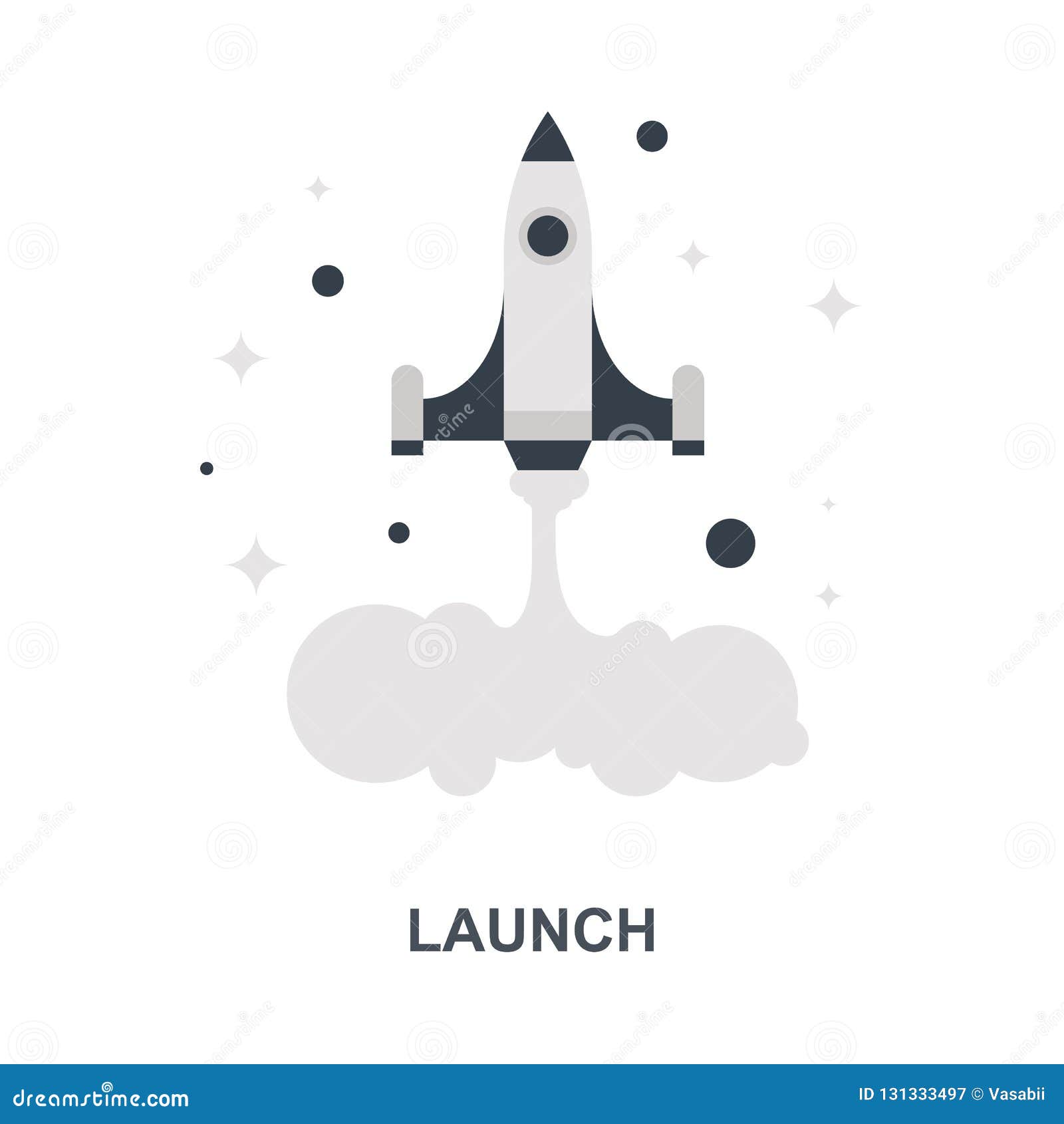 Launch icon concept stock vector. Illustration of space - 131333497
