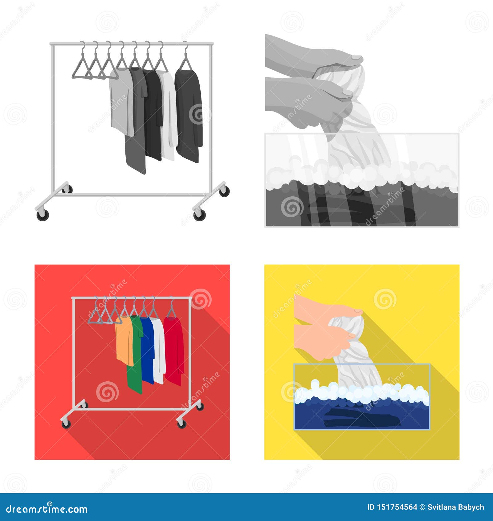 Vector Design of Laundry and Clean Icon. Set of Laundry and Clothes ...