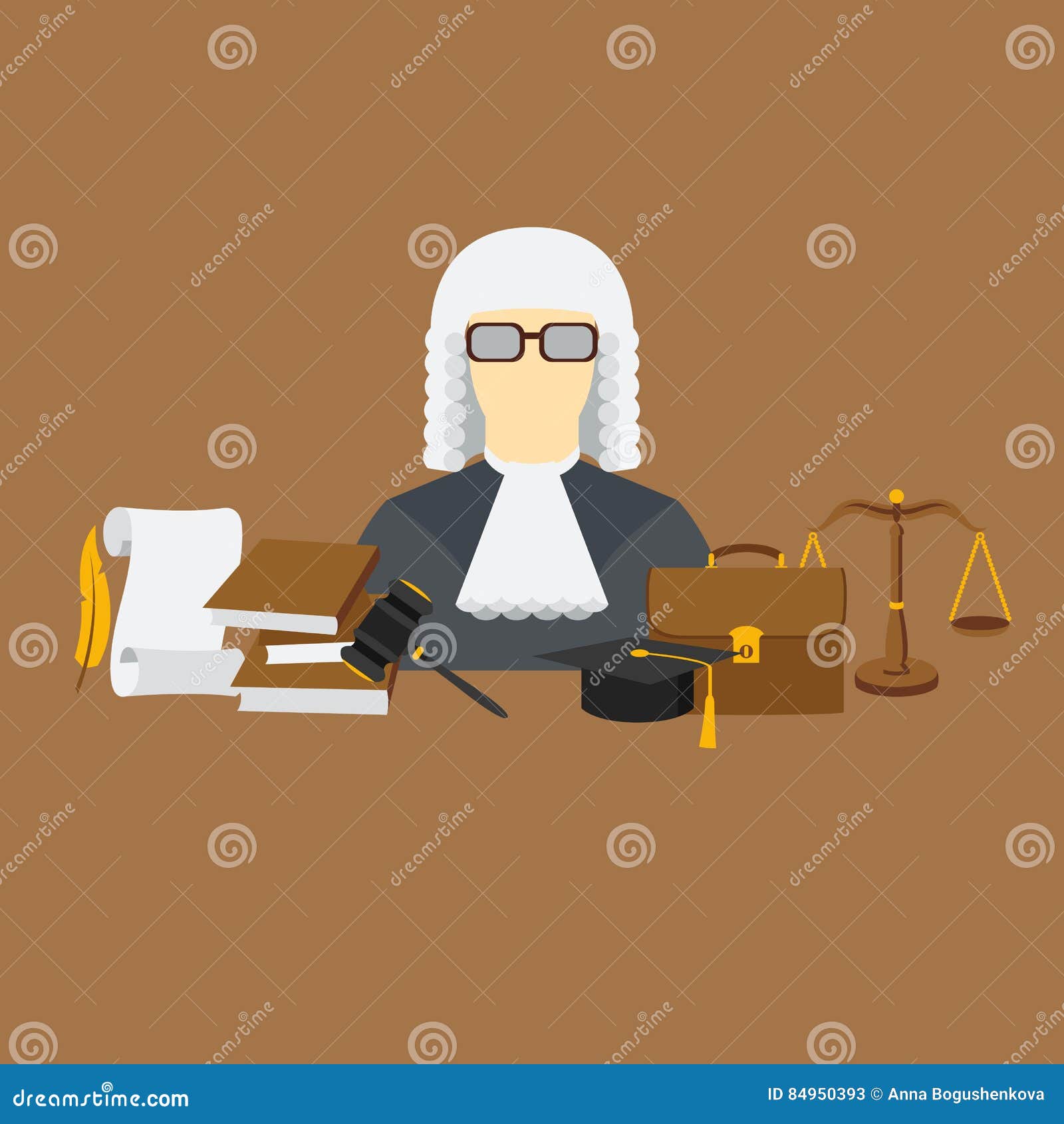 Vector Illustration of Law Icons Color Set Stock Vector - Illustration ...