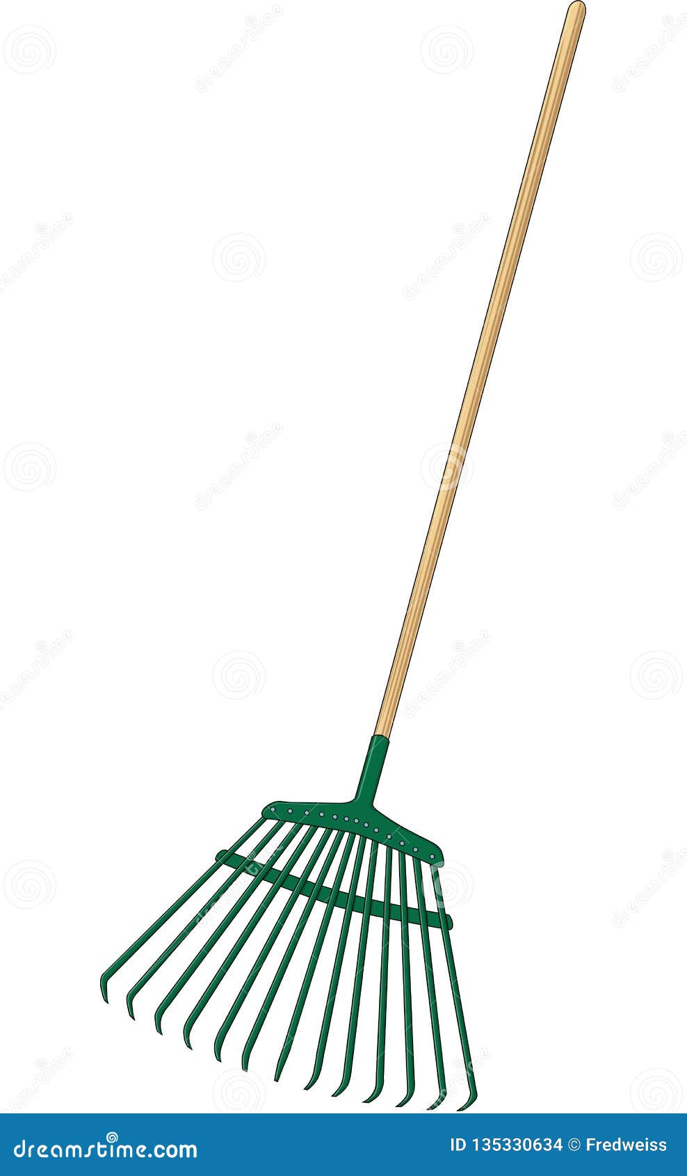Leaf Rake Vector Illustration Stock Vector - Illustration of tool ...