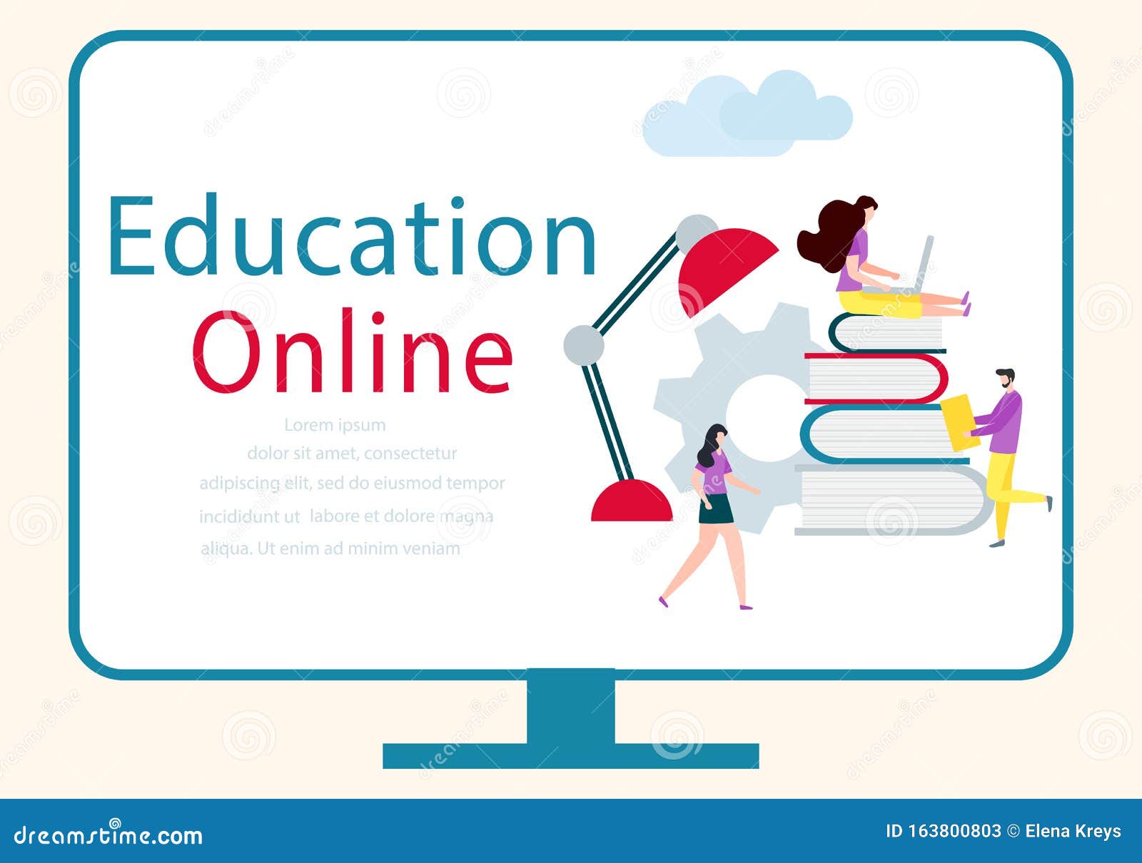 Vector Online Education, Distance Studying People Stock Vector ...