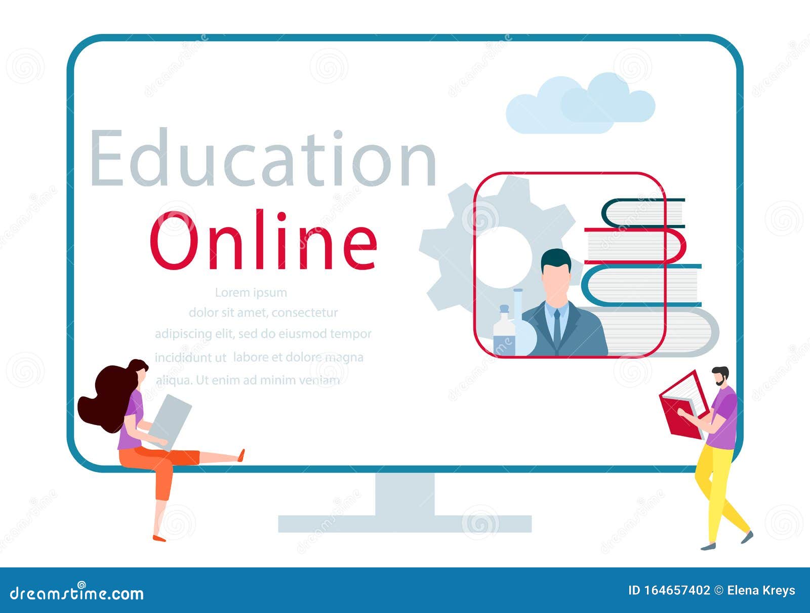 Vector Online Education, Distance Studying People Stock Vector ...