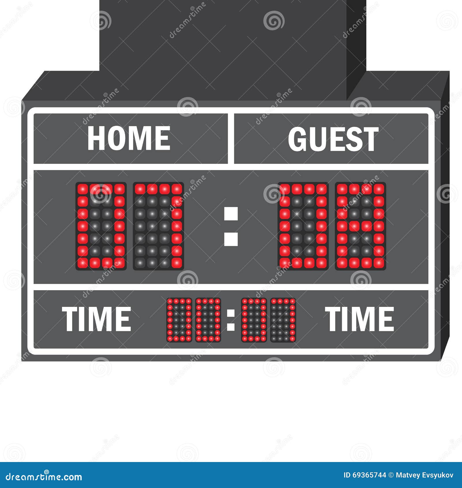 Vector Illustration of a LED Hockey Scoreboard with Fully Stock ...