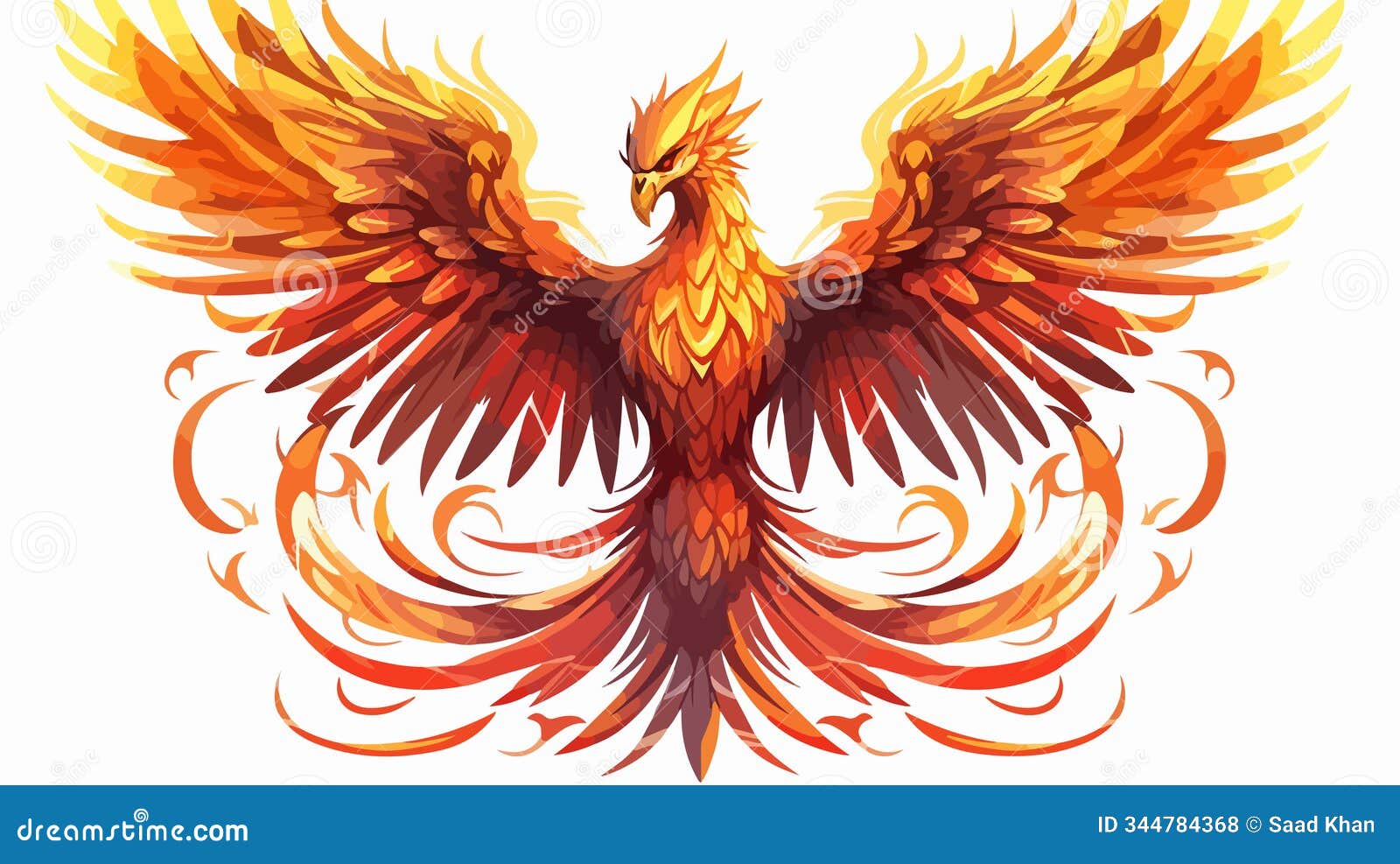 Phoenix Cartoon Illustration BW Royalty-Free Stock Photo ...