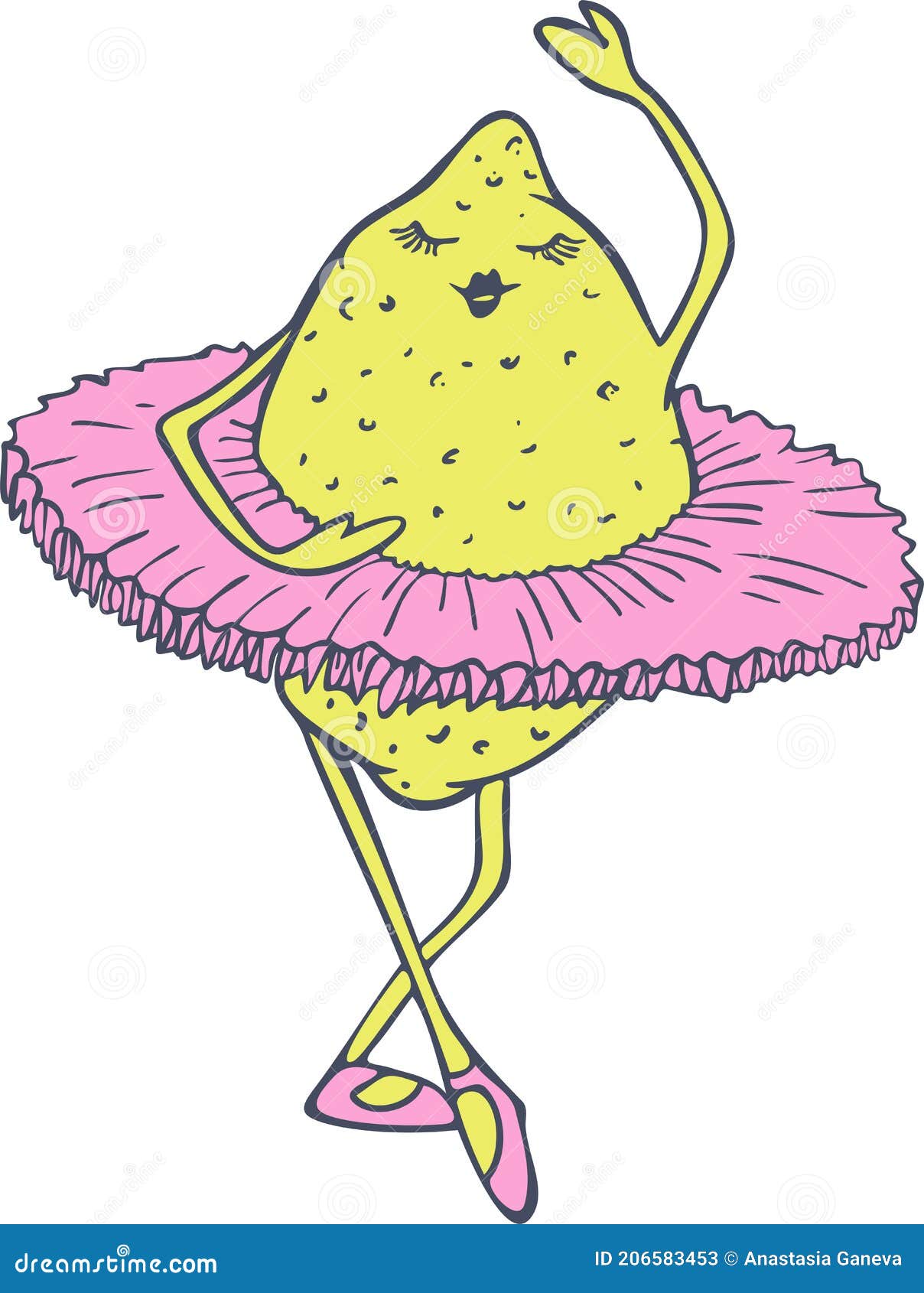 Vector Illustration with Lemon Dancing in Ballet Tutu Stock Vector ...