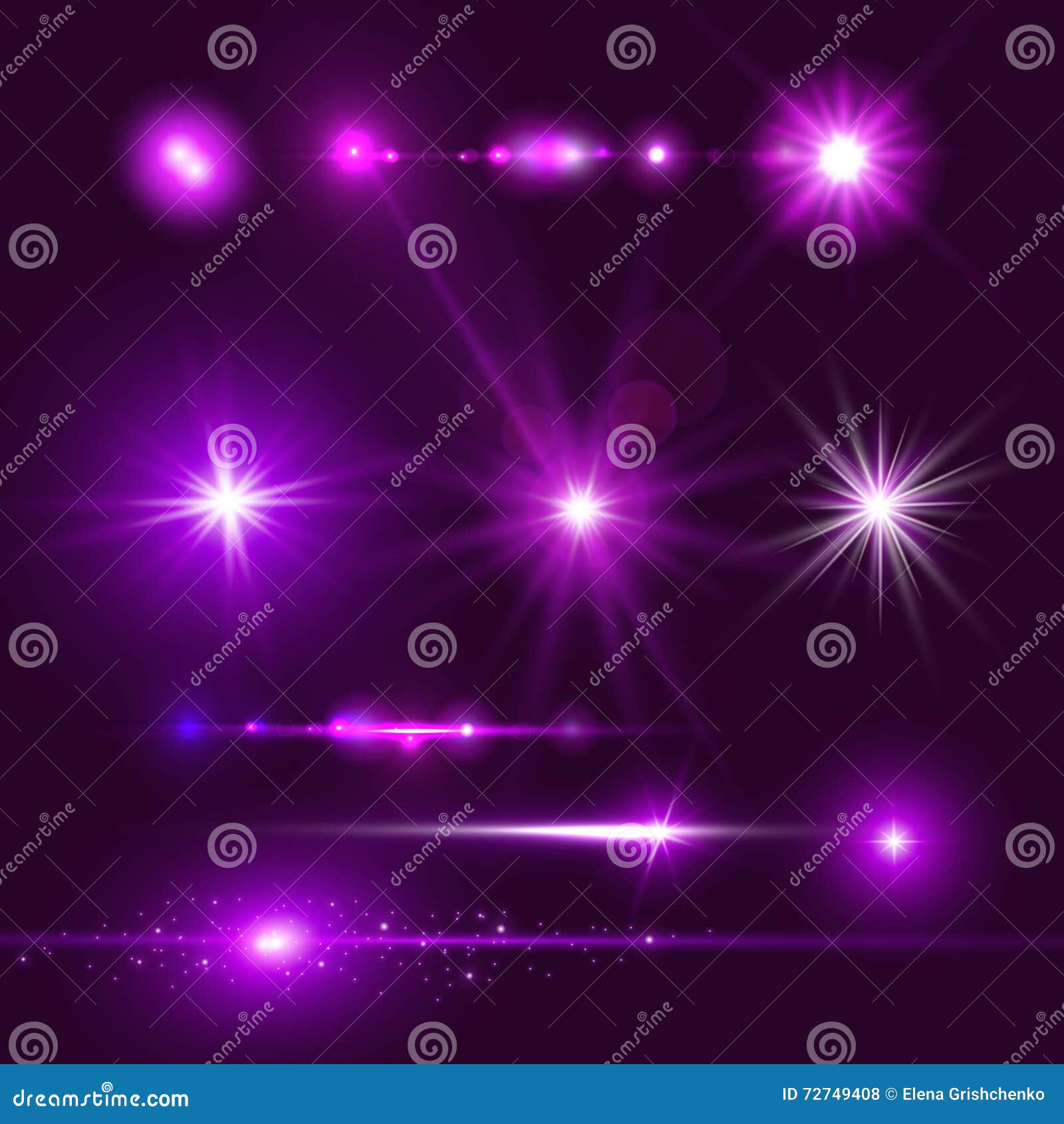 Vector Illustration. Lens Flare Set. Shining Collection. Stock Vector ...