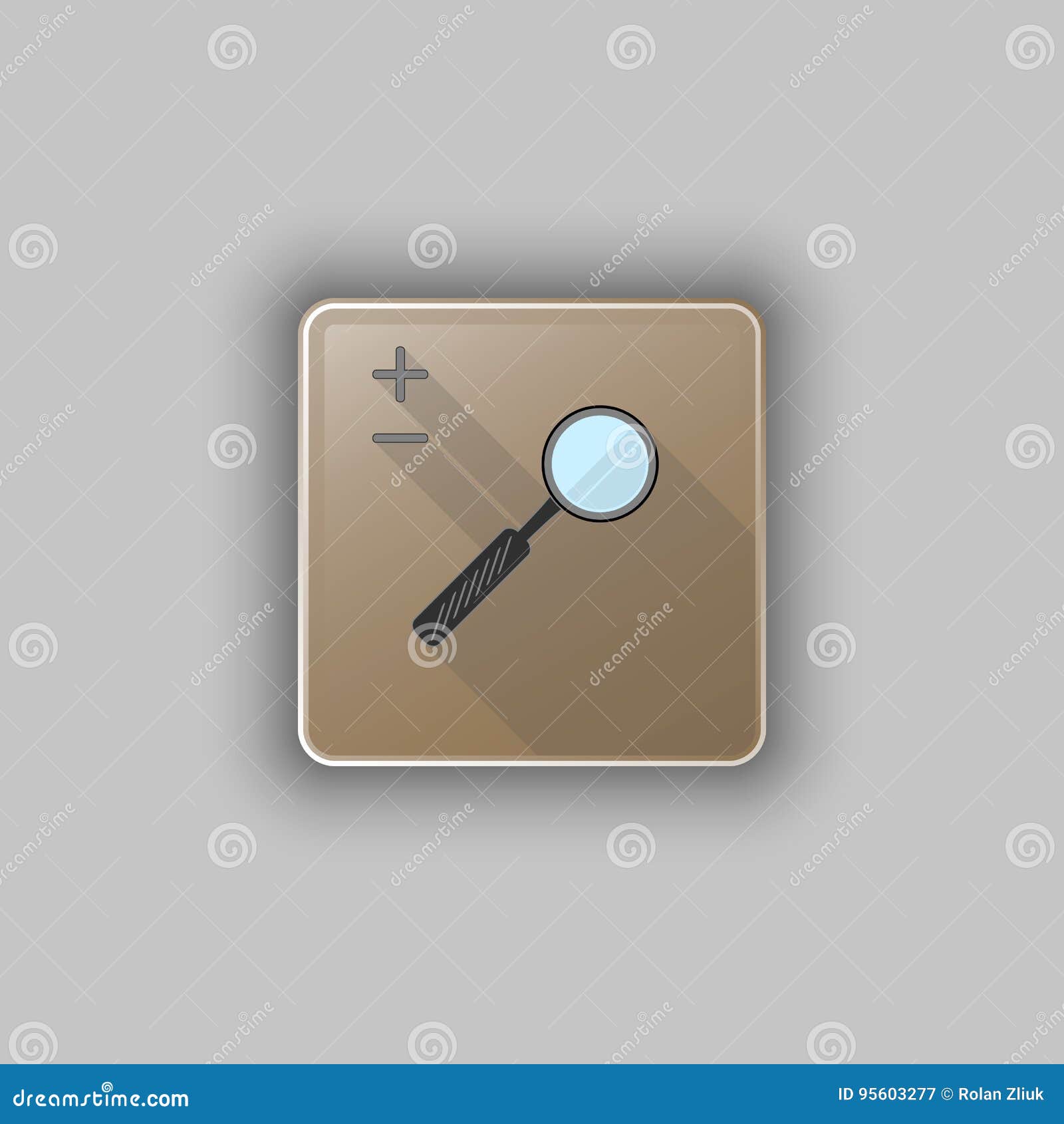 Magnifying lens icon stock vector. Illustration of discovery - 95603277