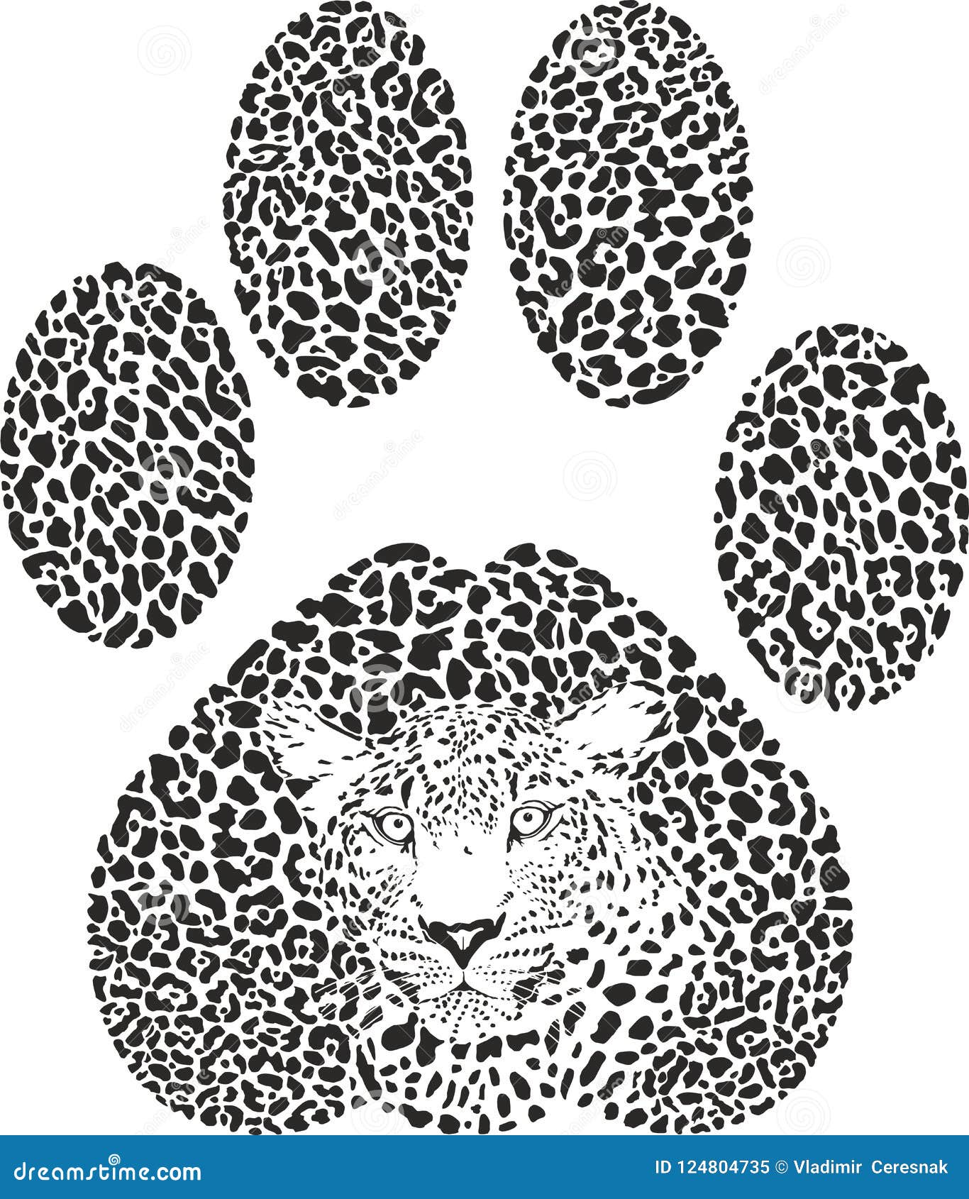 Vector Illustration Leopard Footprint Stock Vector - Illustration of ...