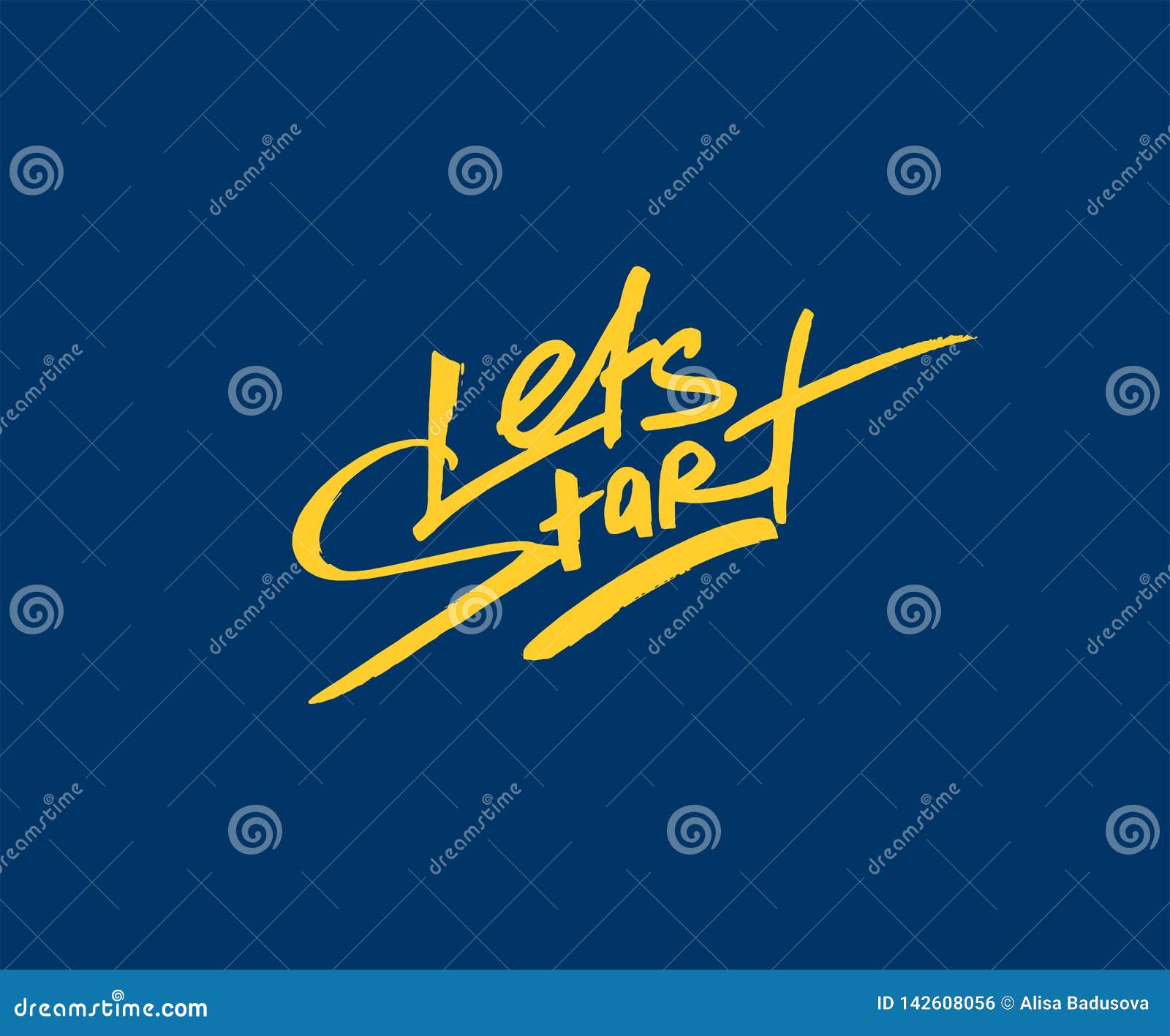Vector Illustration Concept of Lets Start Phrase Word Illustration on ...