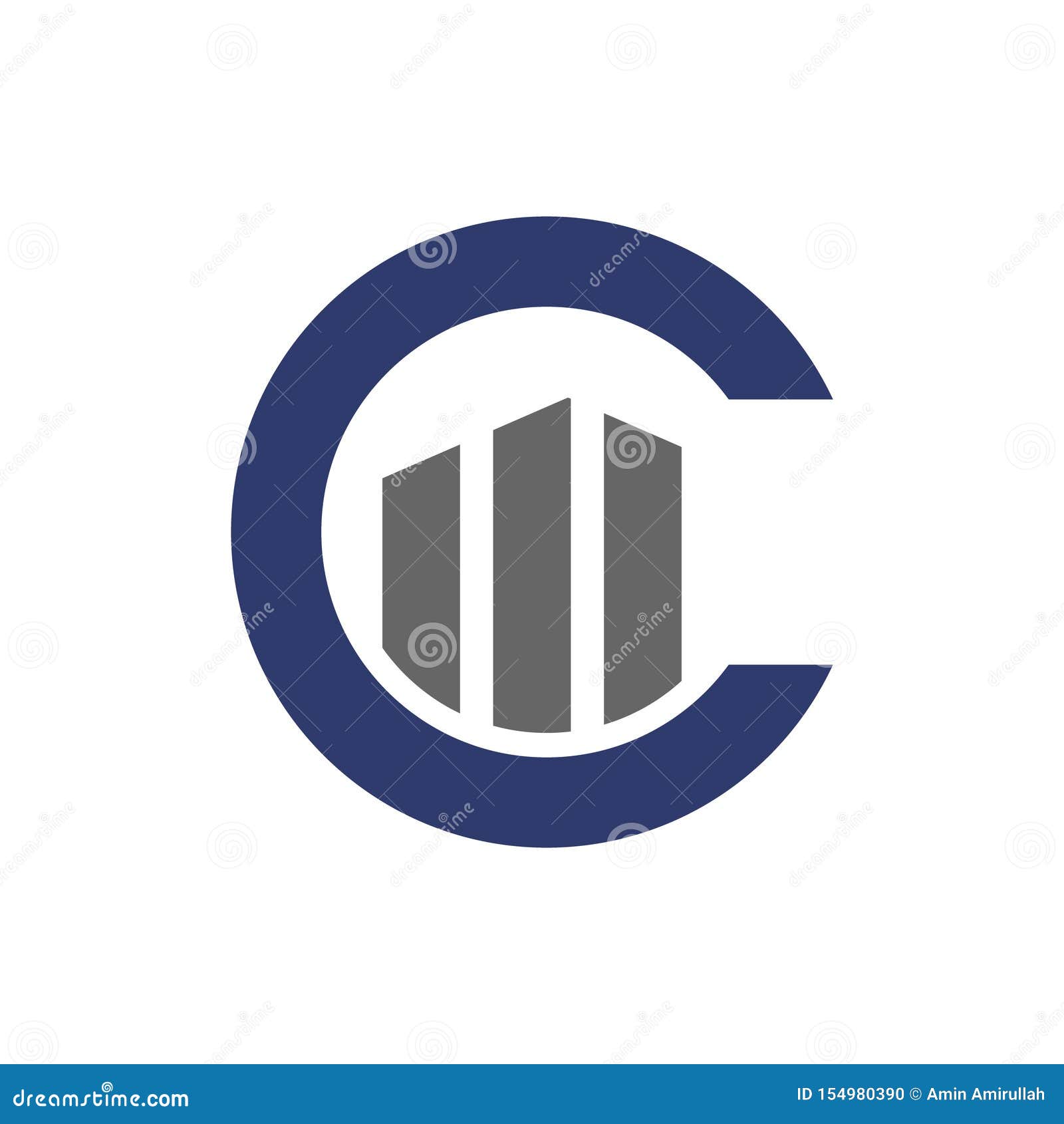 Vector Illustration Letter C with Building Icon Logo Design Stock ...
