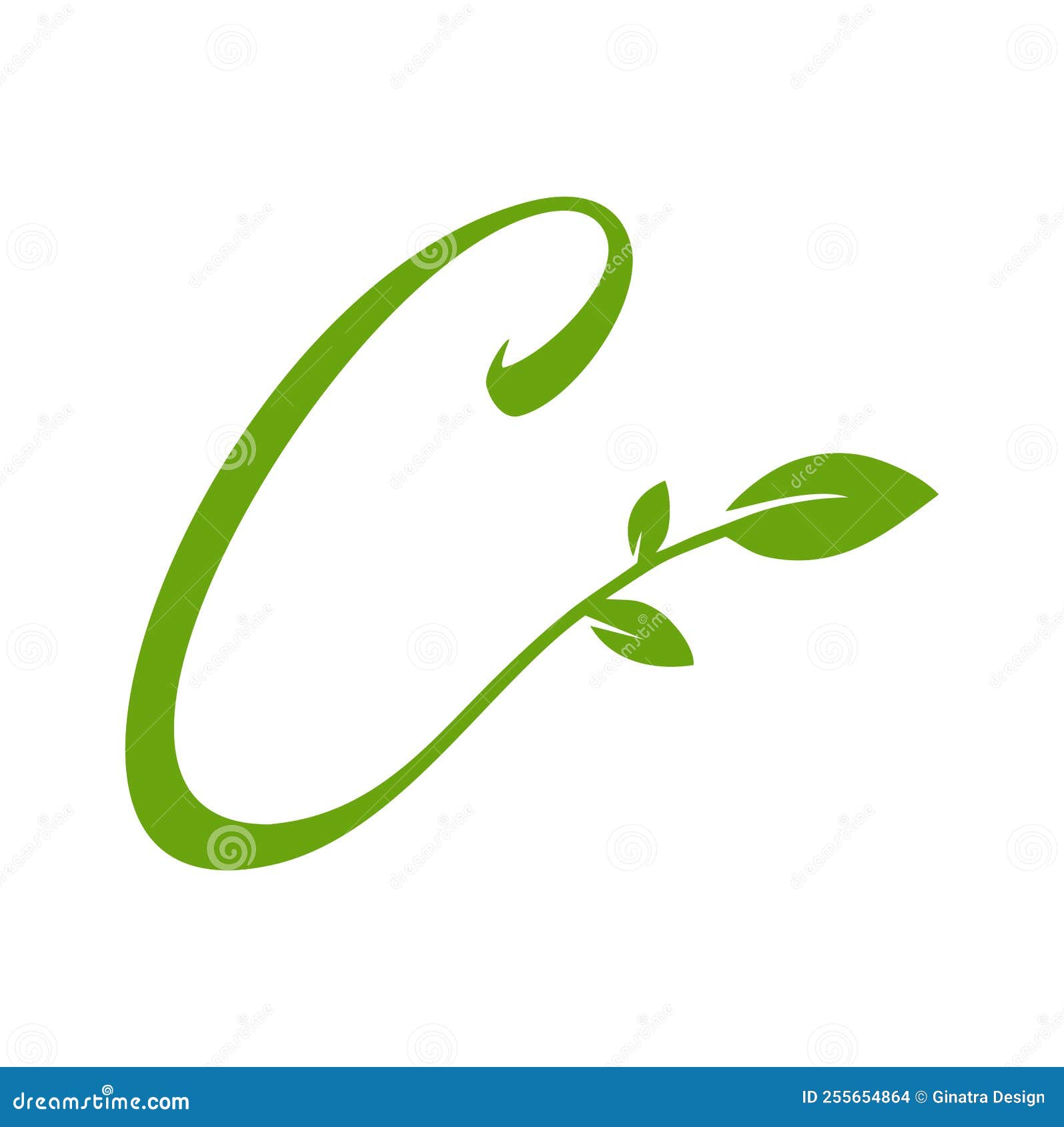 Letter C Leaf Monogram Initial Logo Stock Vector - Illustration of ...