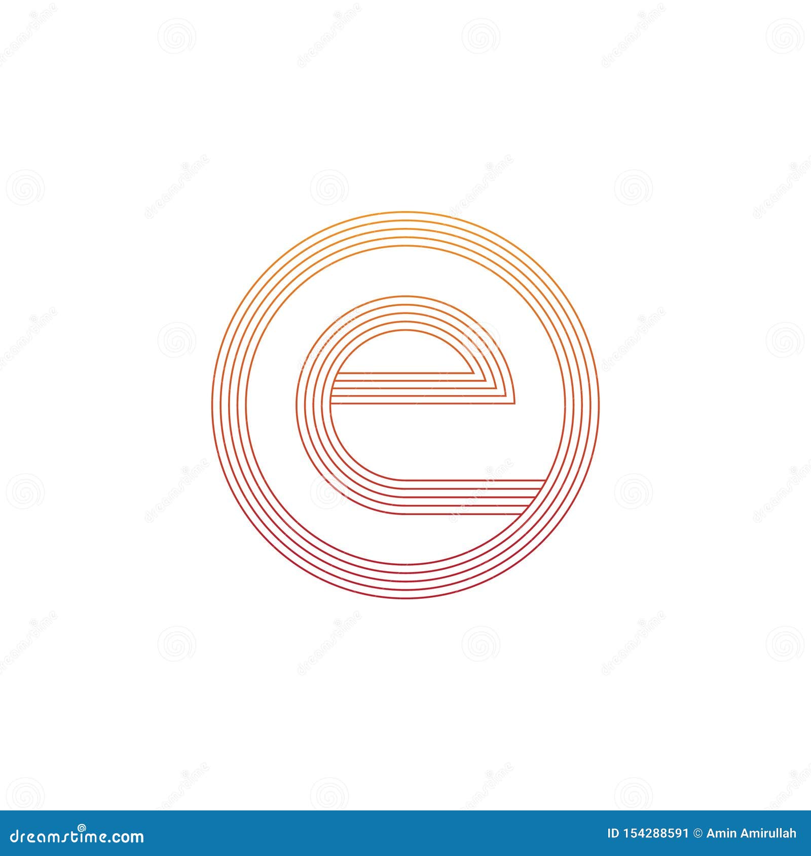 Vector Illustration Letter E and Circle Line Icon Logo Design Stock ...