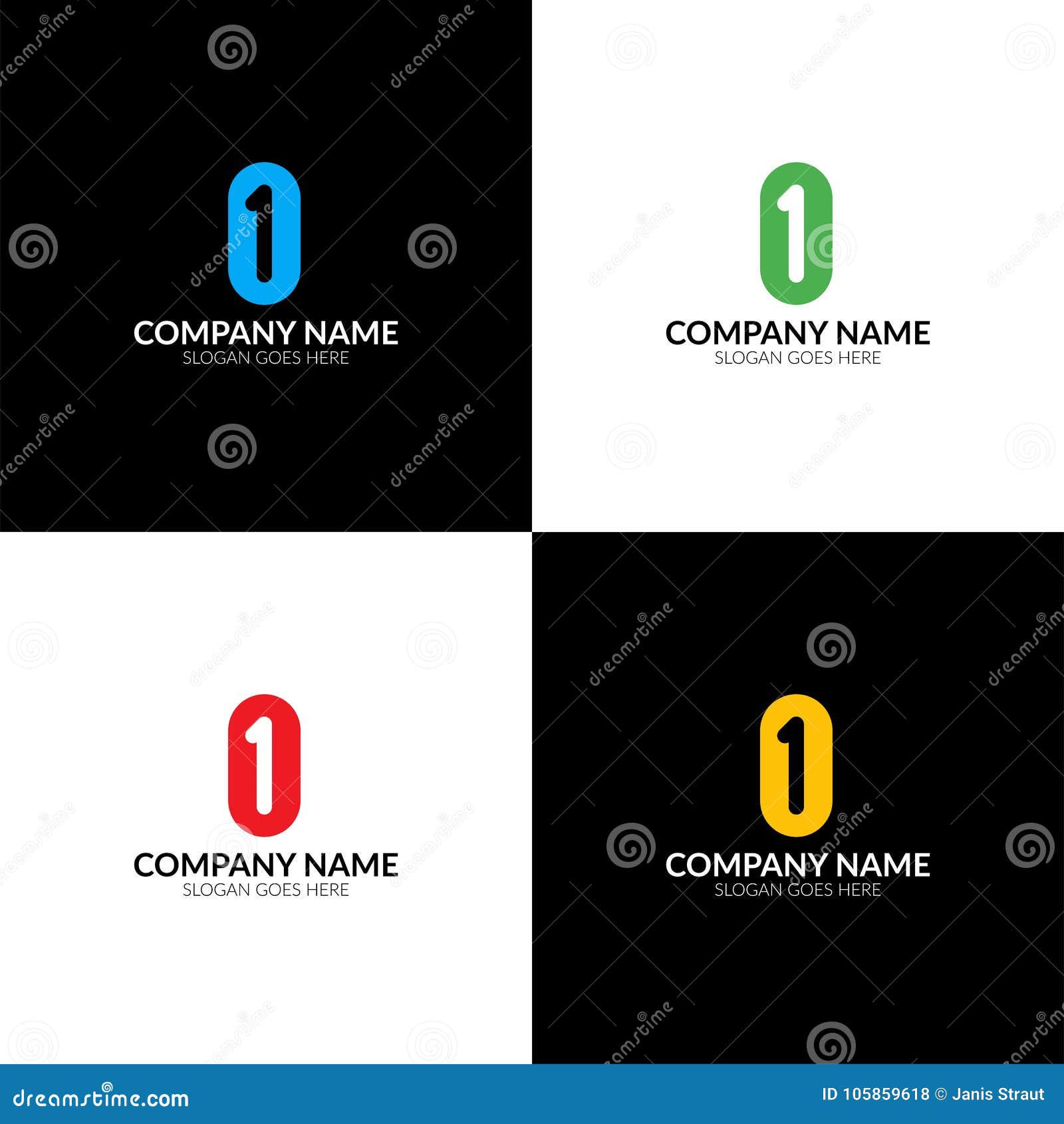 Vector Illustration. Letter 1 and 0 Logo, Icon Flat and Vector Design ...