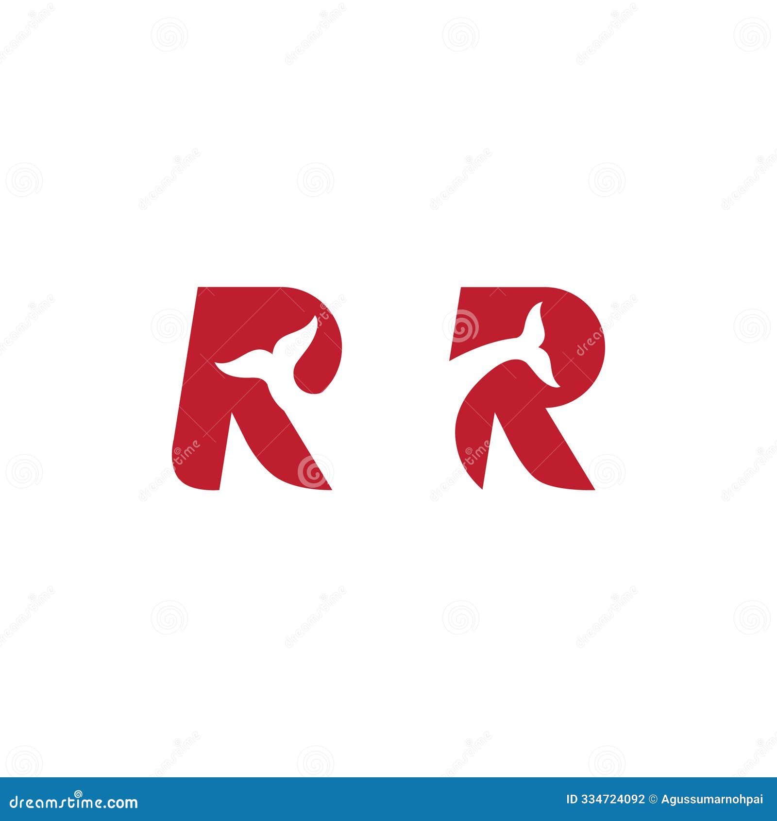 Vector Illustration of Letter R and Fish Tail for Icon, Symbol or Logo ...