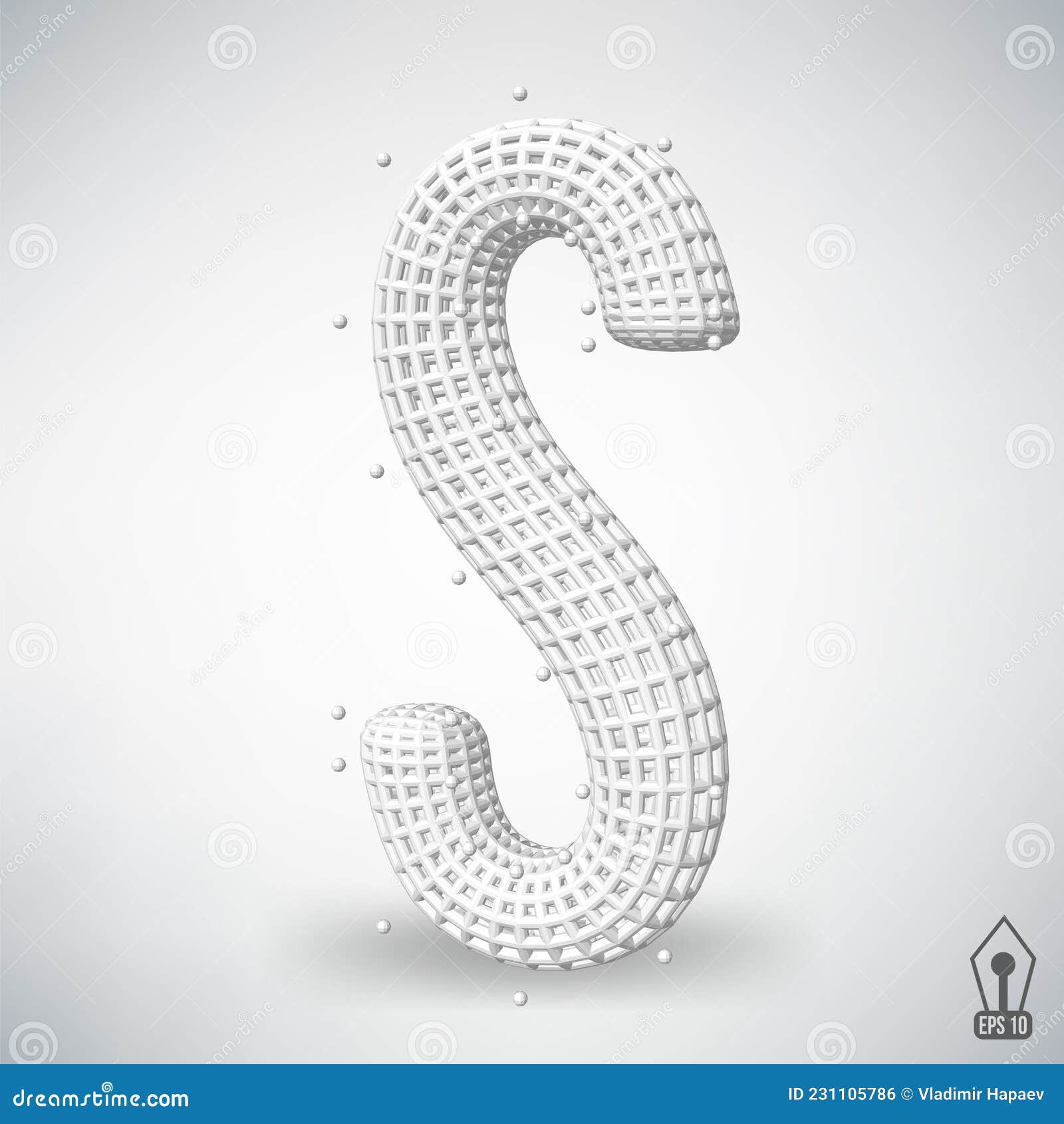 Vector Illustration of Letter S. Fonts of Mesh Polygonal Stock Vector ...