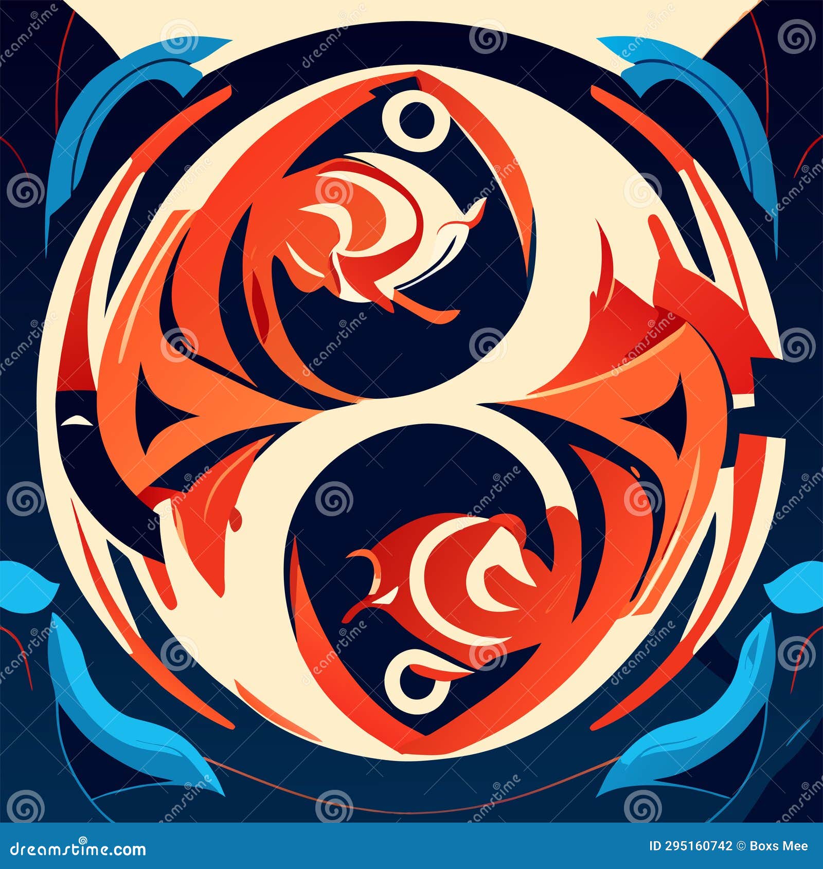 Vector Illustration of the Letter S in the Form of a Stylized Fish in ...