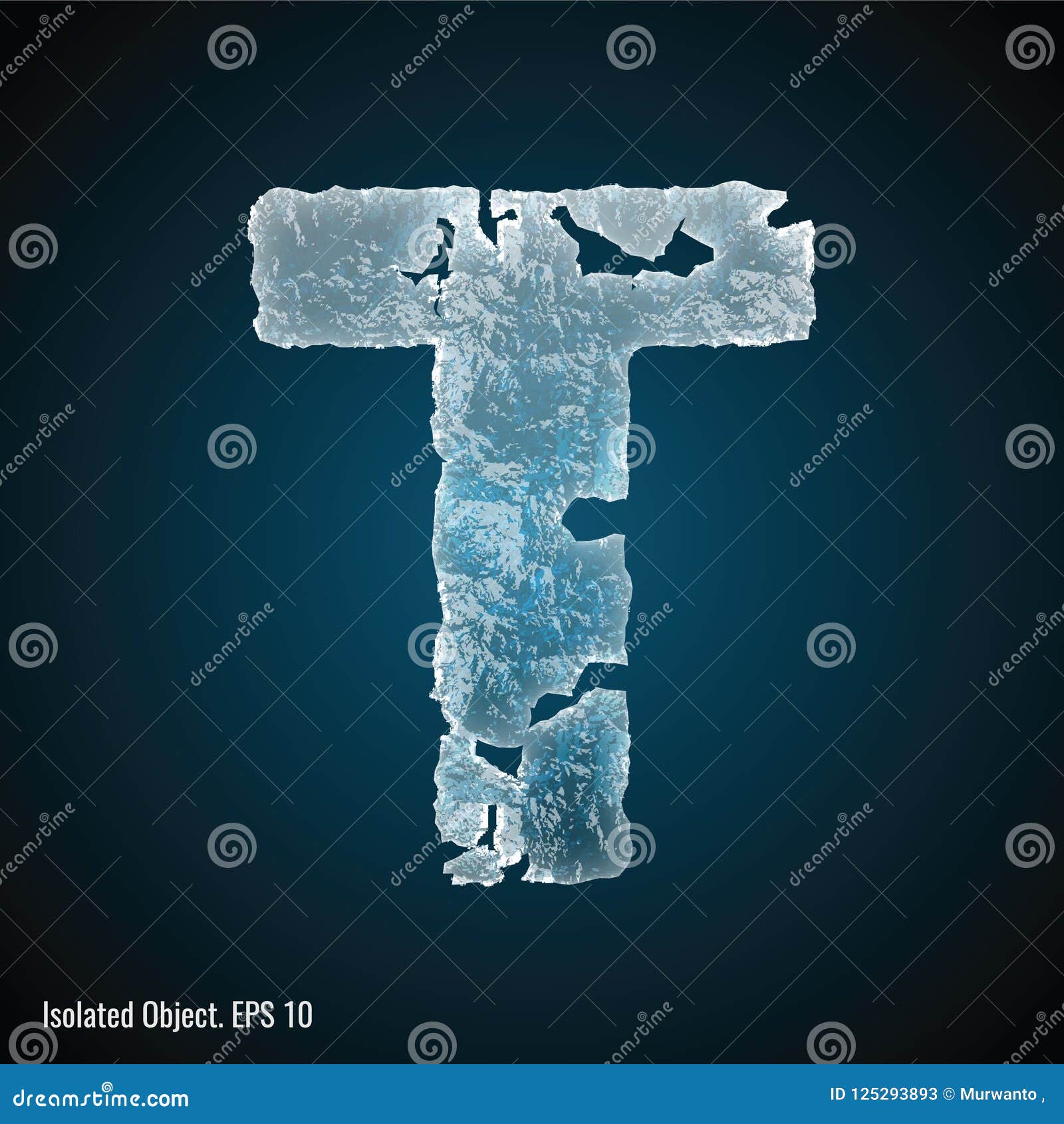 Ice Font Of Letter T Cartoon Vector | CartoonDealer.com #125293893