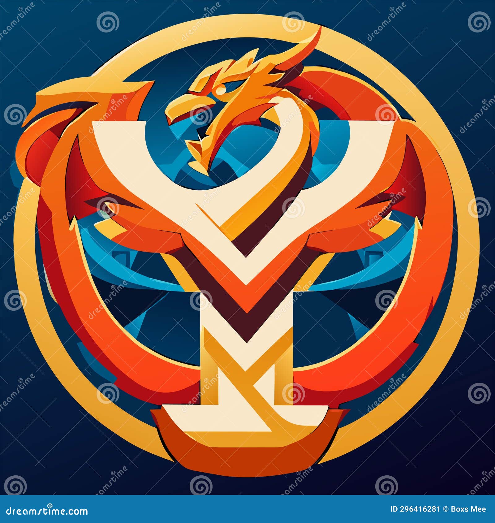 Vector Illustration of the Letter Y in the Shape of a Dragon. AI ...
