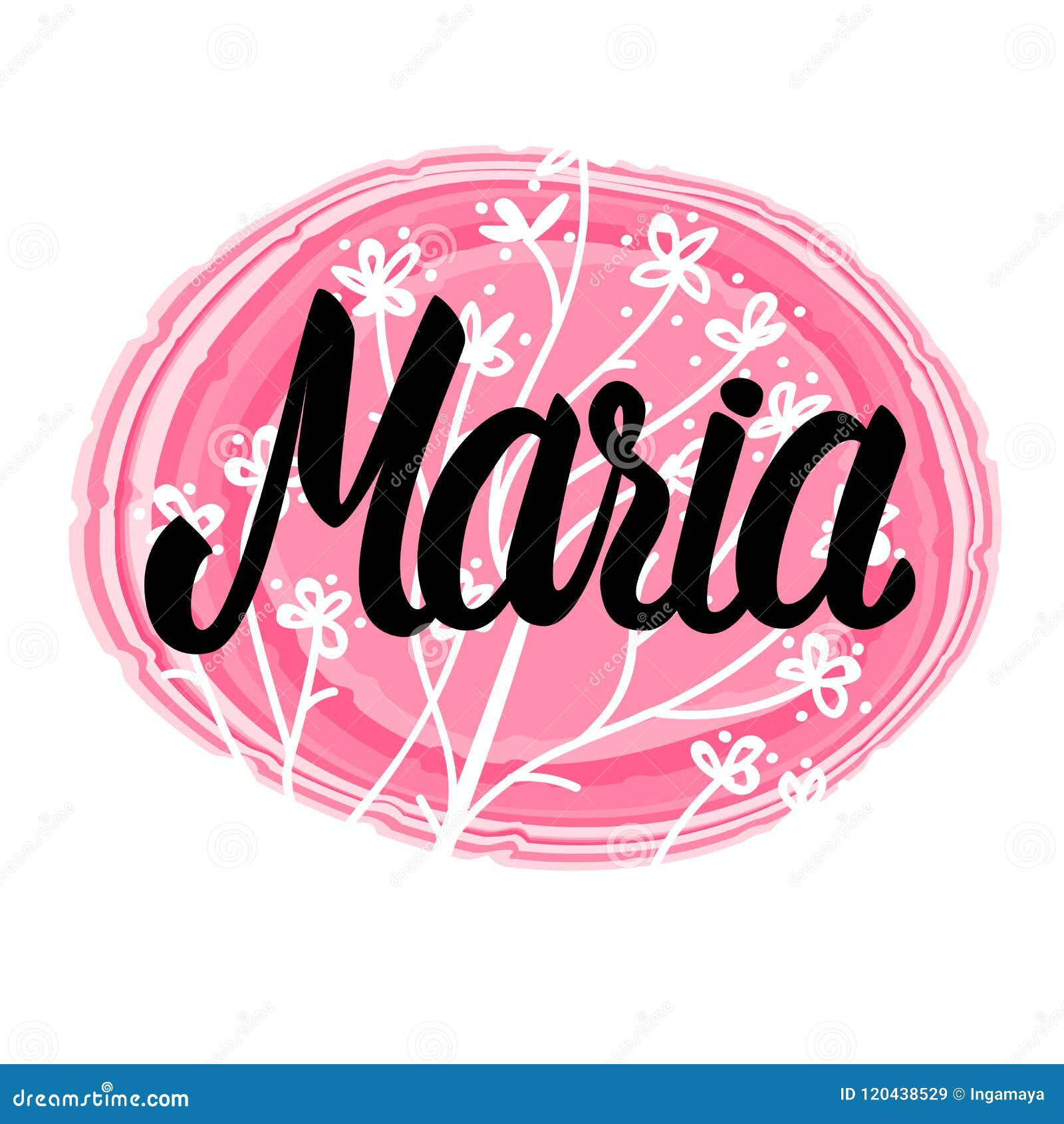 Vector Illustration with Lettering Name Maria. Hand Drawn. Stock Vector ...
