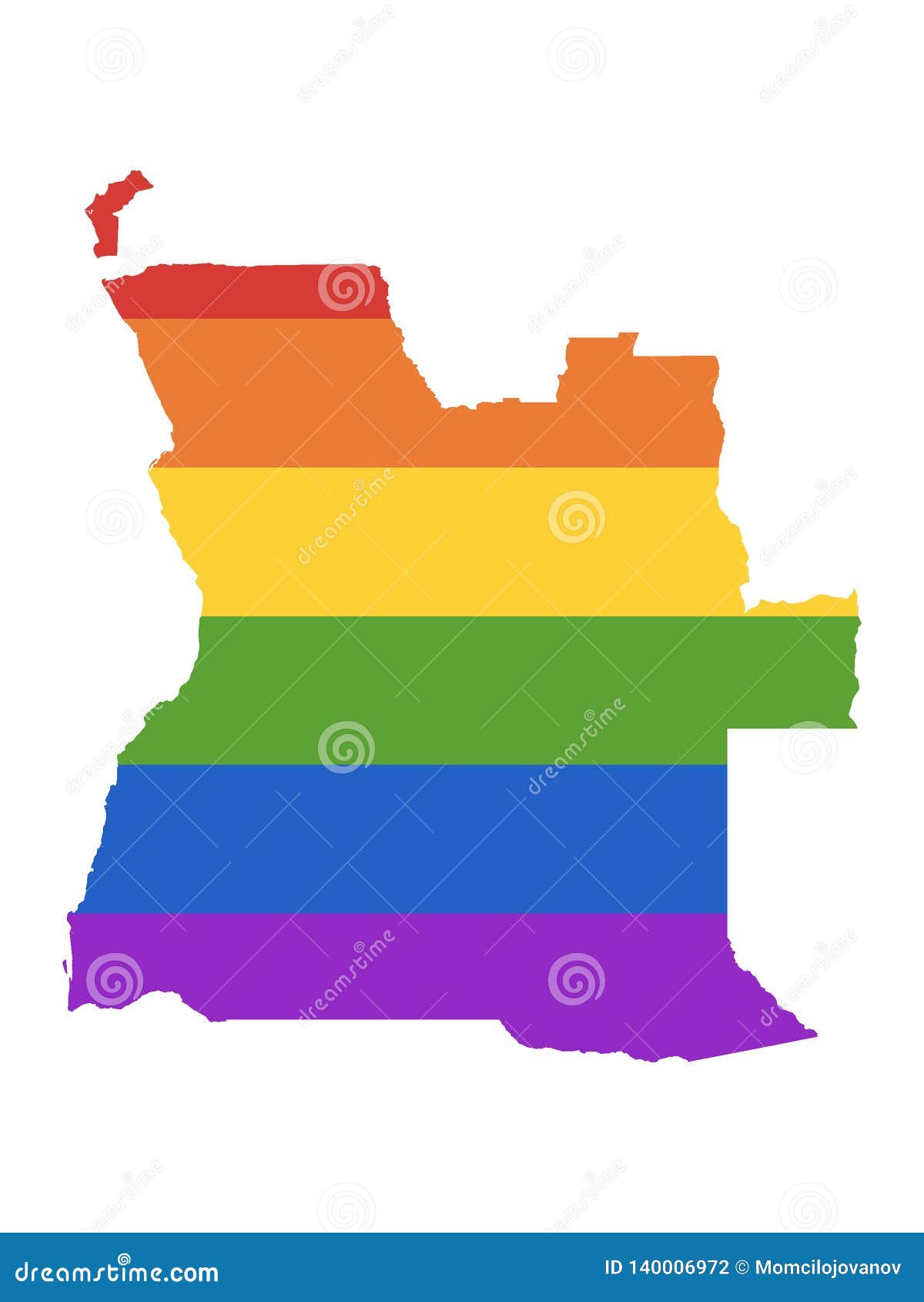 LGBT Rainbow Map of Angola stock vector. Illustration of faso - 140006972