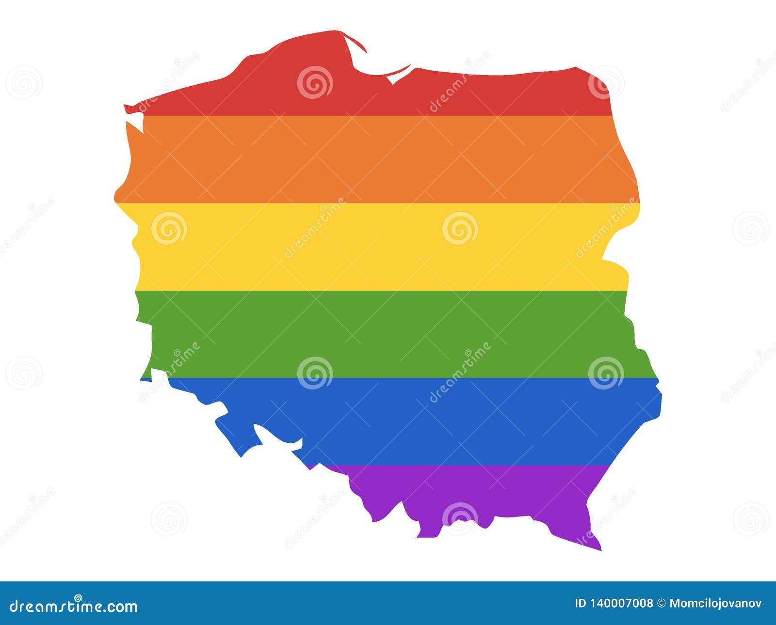 LGBT Rainbow Map of Poland stock vector. Illustration of canada - 140007008