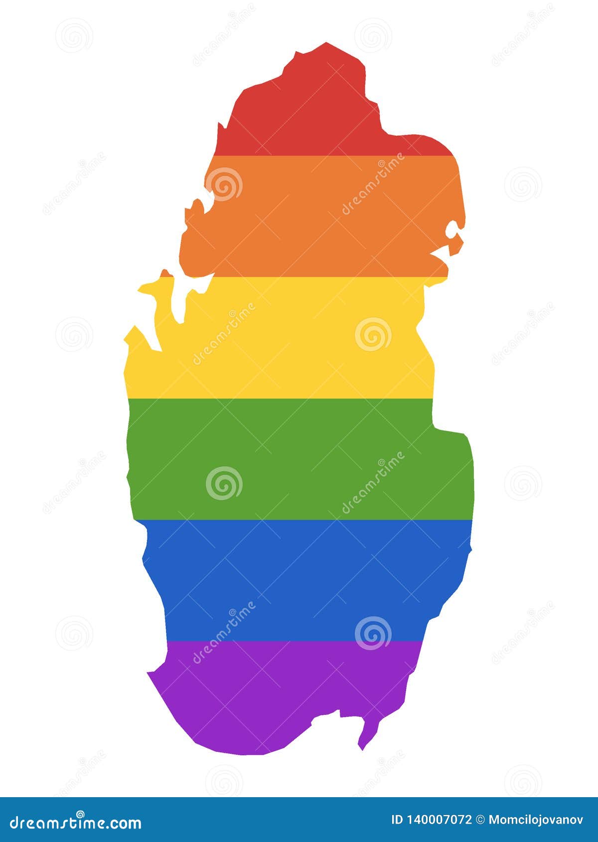 LGBT Rainbow Map of Qatar stock vector. Illustration of canada - 140007072