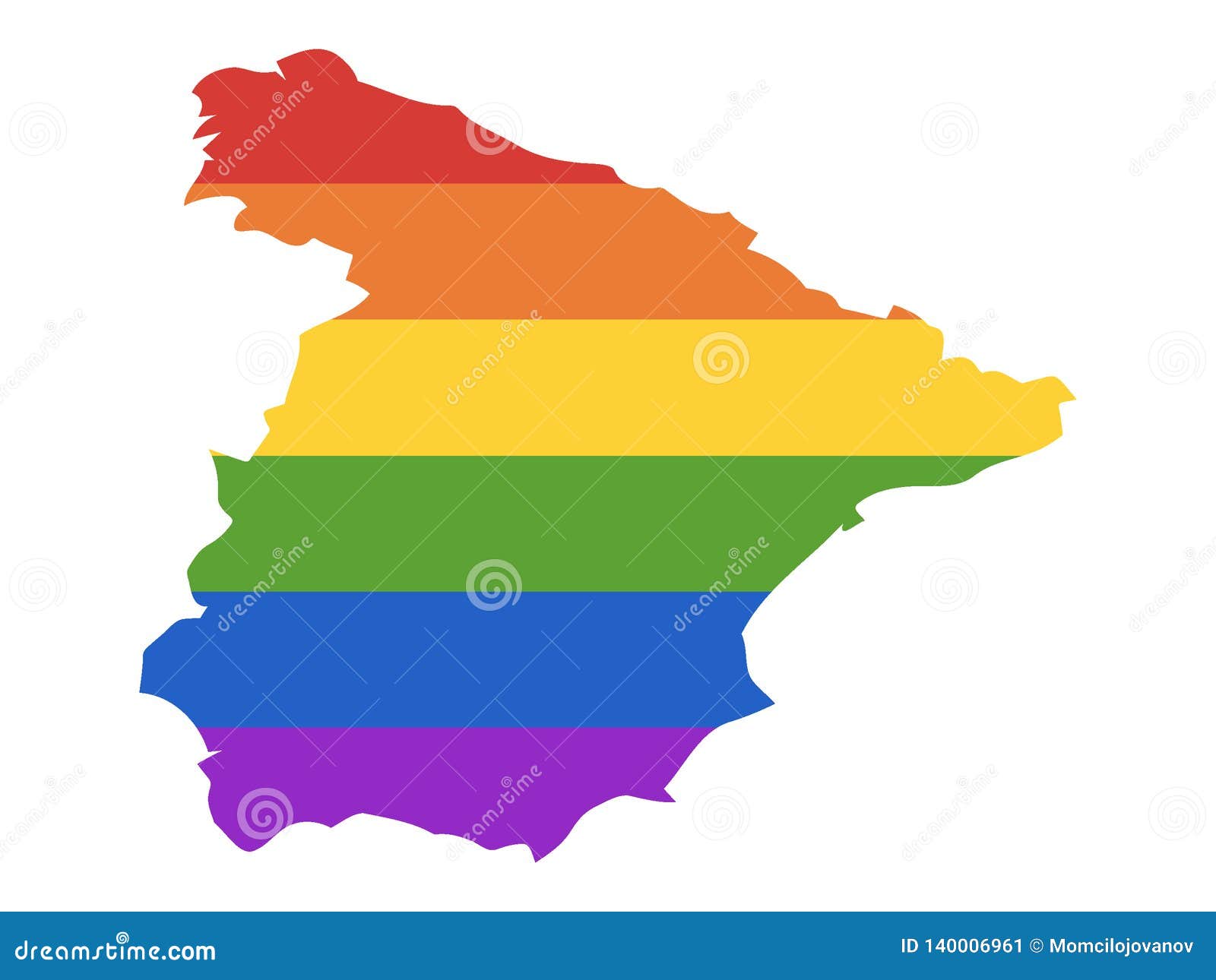LGBT Rainbow Map of Spain stock vector. Illustration of background - 140006961