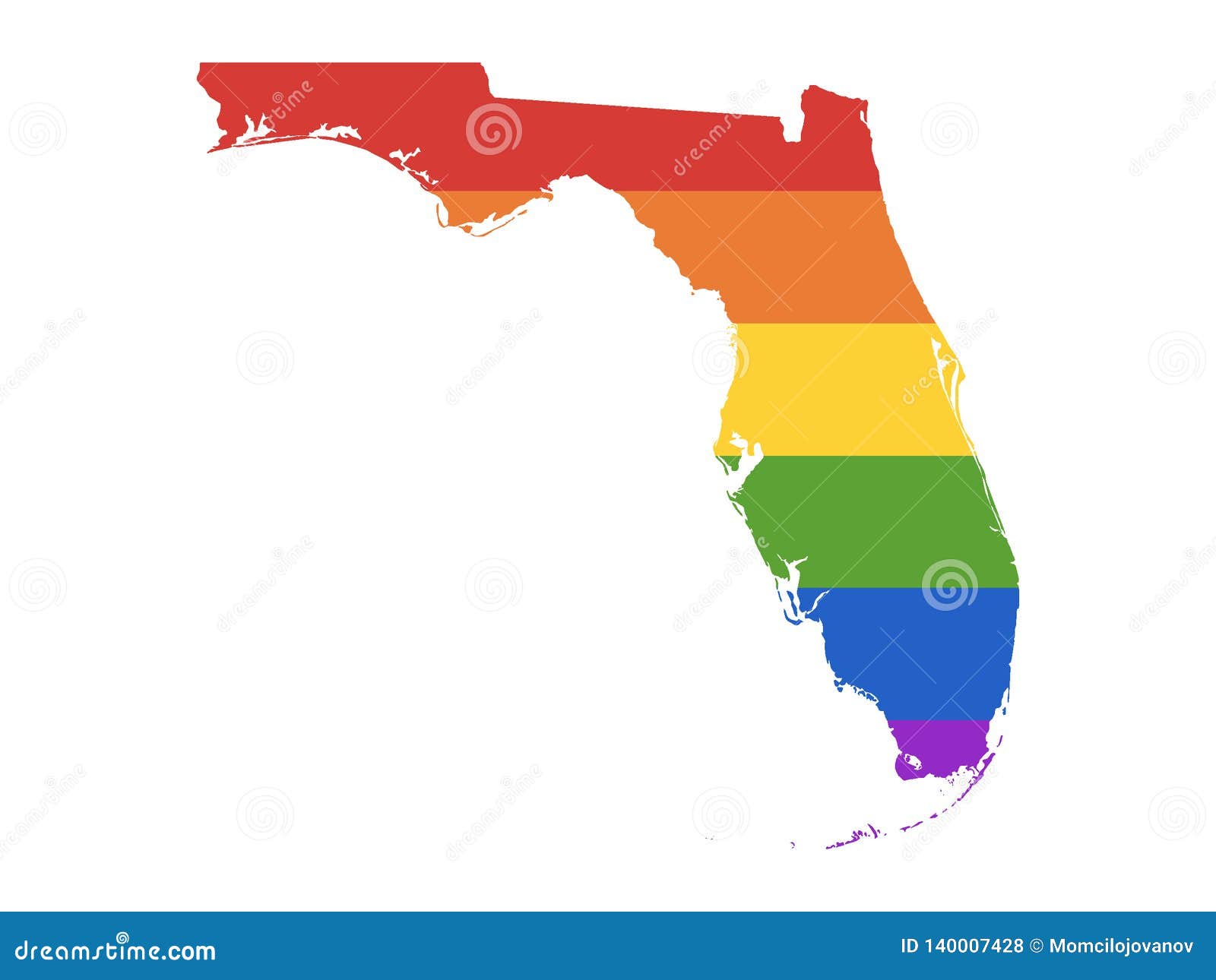 LGBT Rainbow Map of USA State of Florida Stock Vector - Illustration of ...