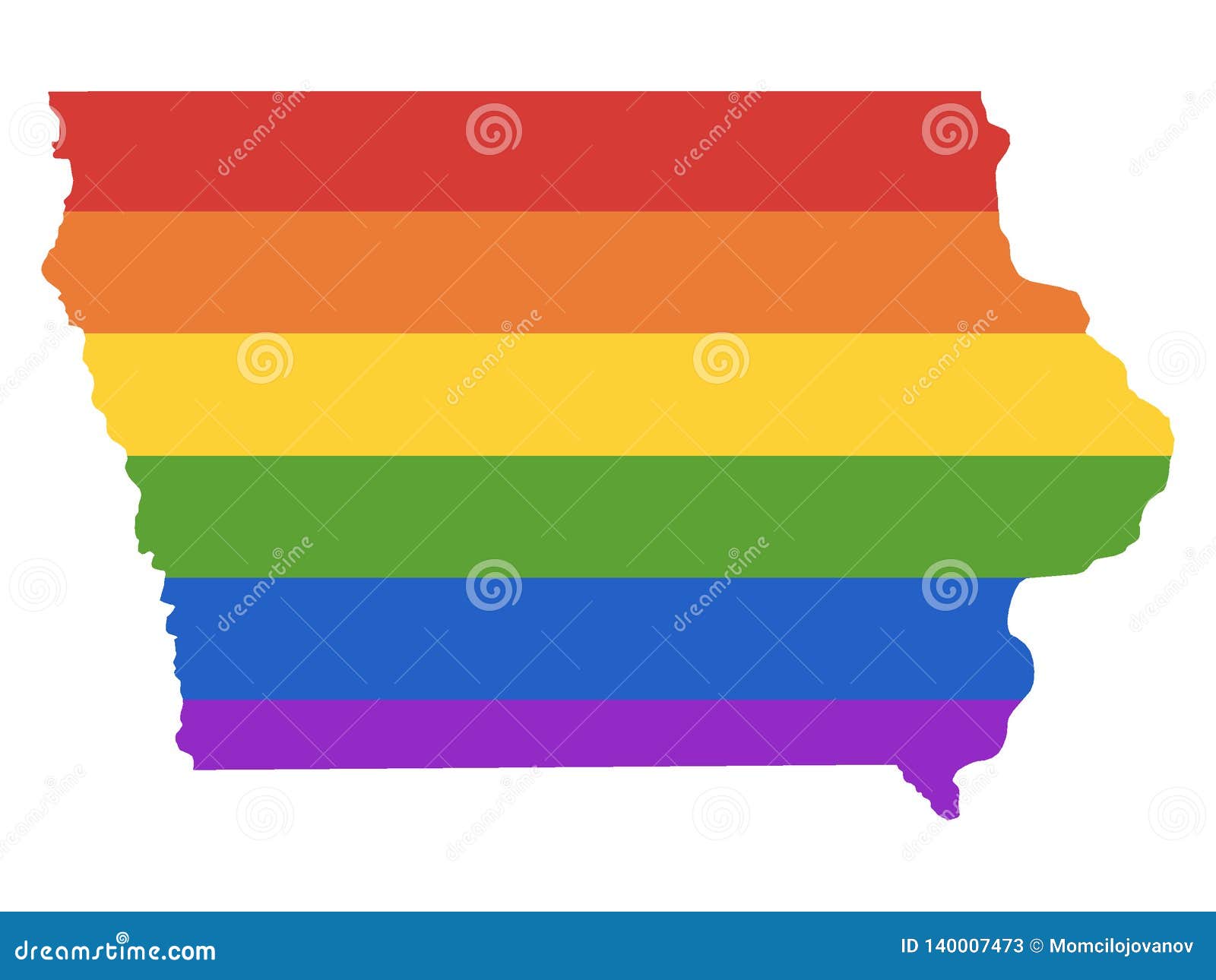 LGBT Rainbow Map of USA State of Iowa Stock Vector - Illustration of ...