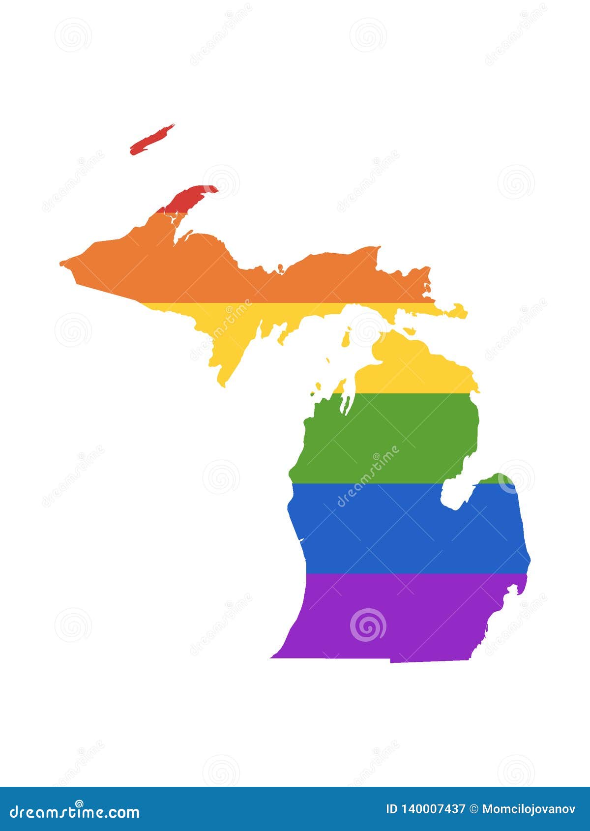 LGBT Rainbow Map of USA State of Michigan Stock Vector - Illustration ...