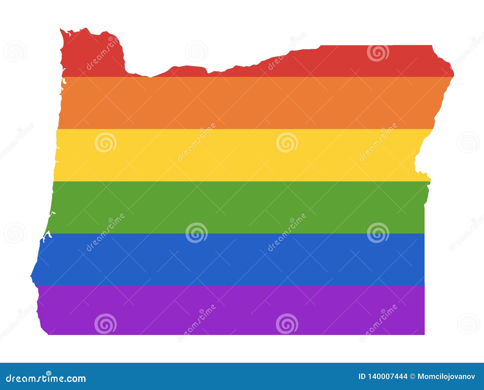 LGBT Rainbow Map of USA State of Oregon Stock Vector - Illustration of ...