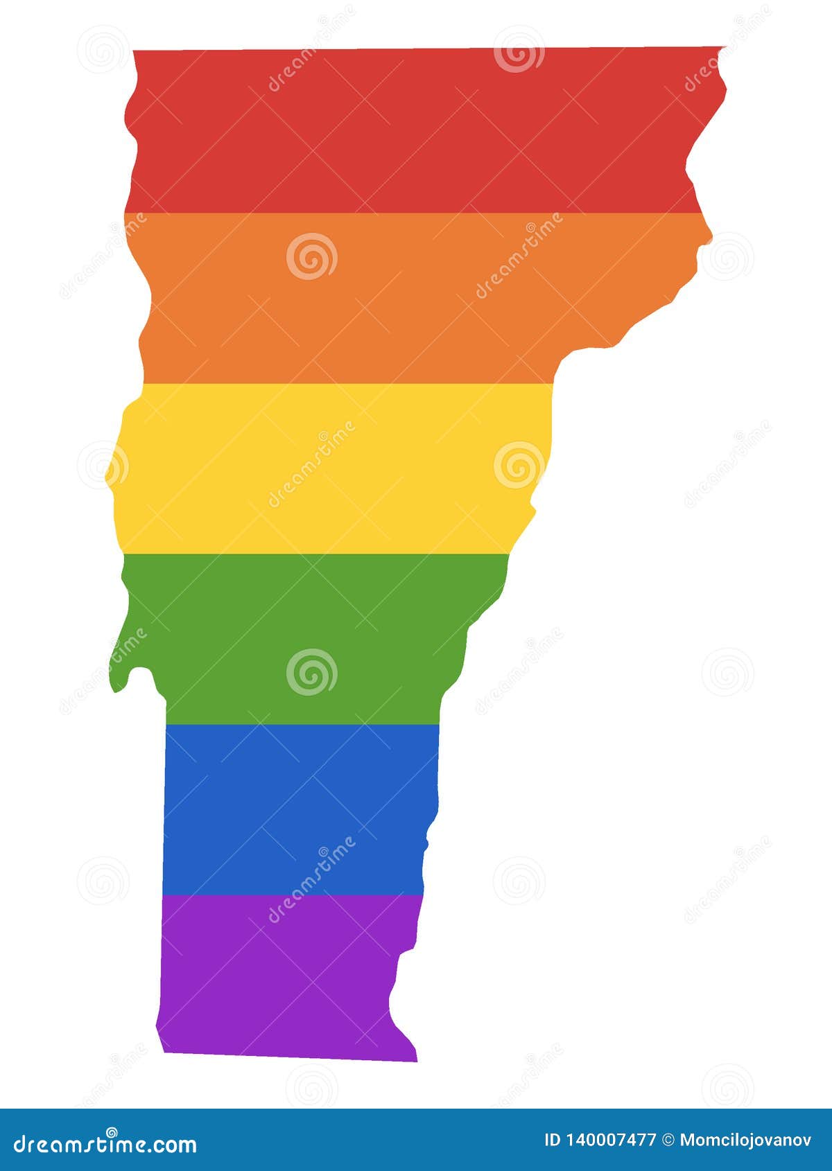 LGBT Rainbow Map of USA State of Vermont Stock Vector - Illustration of ...