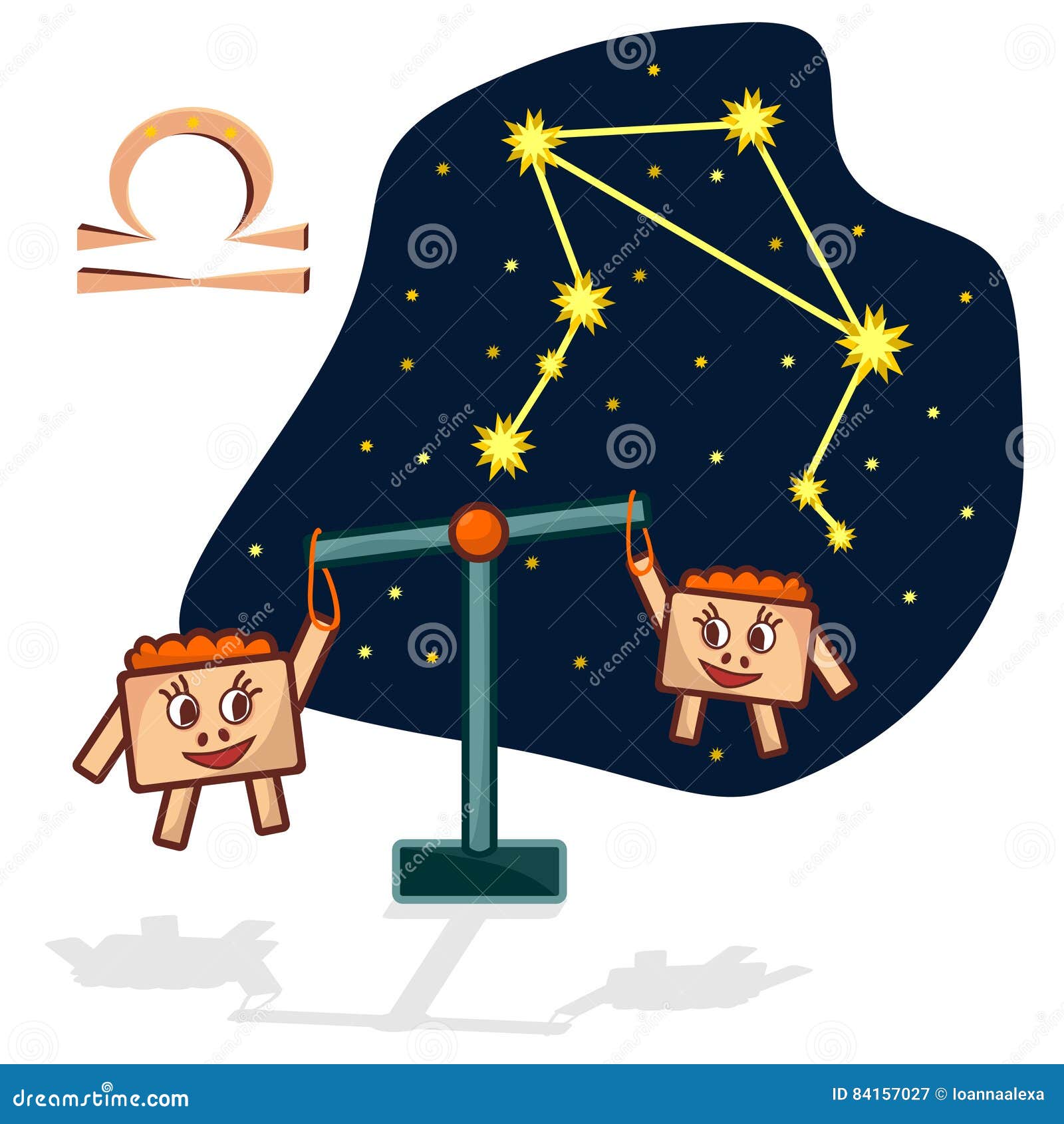 Vector Illustration of the Libra with a Rectangular Faces Stock Vector ...